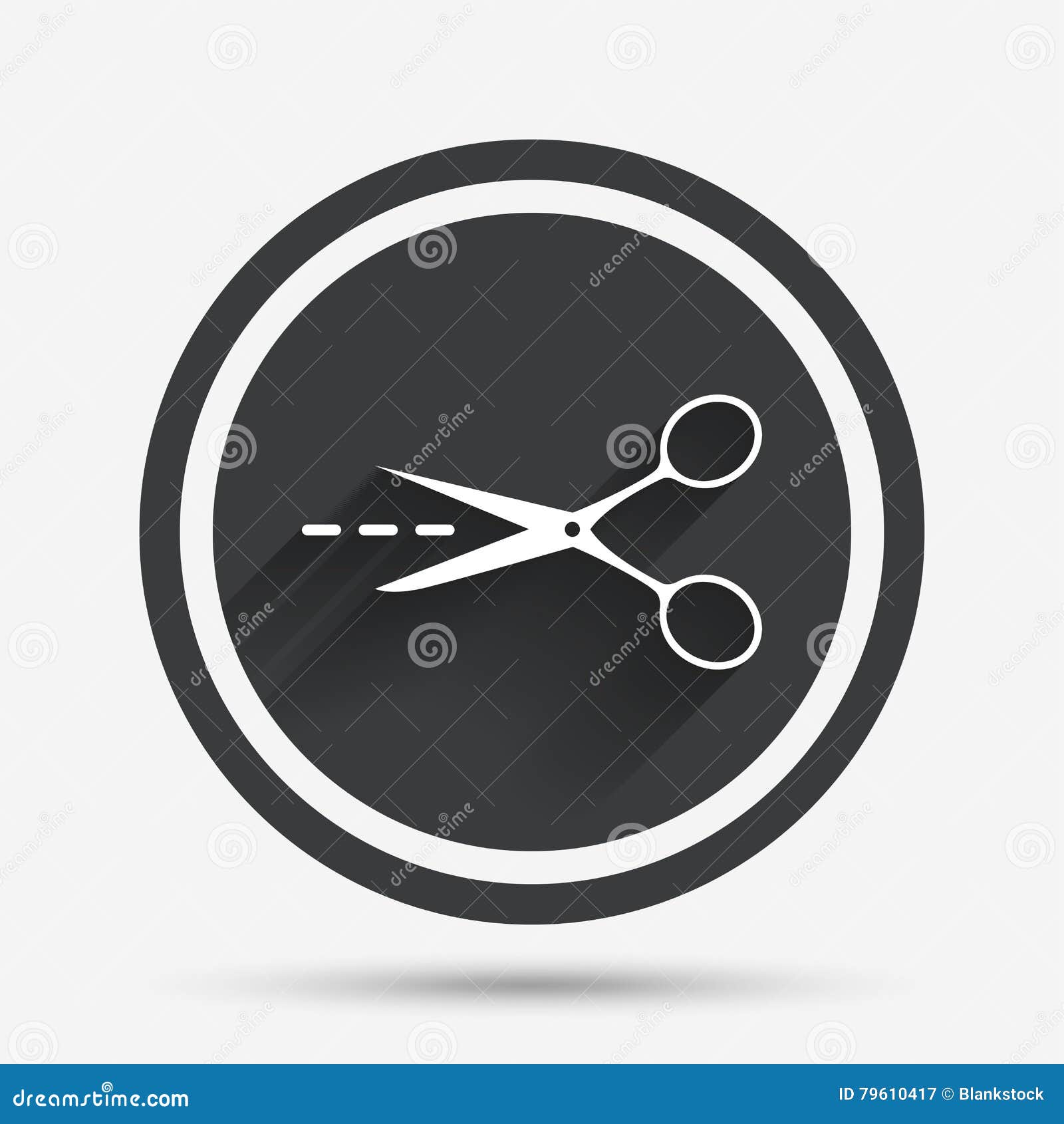Scissors with Cut Line Sign Icon. Tailor Symbol. Stock Vector ...