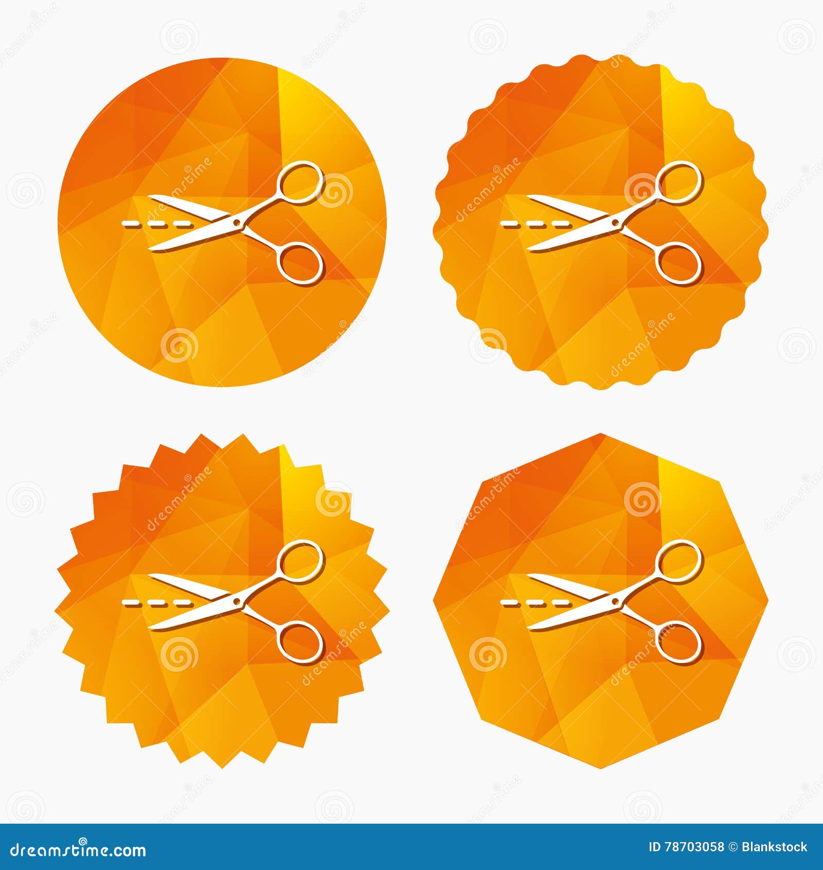 Scissors with Cut Line Sign Icon. Tailor Symbol. Stock Vector ...