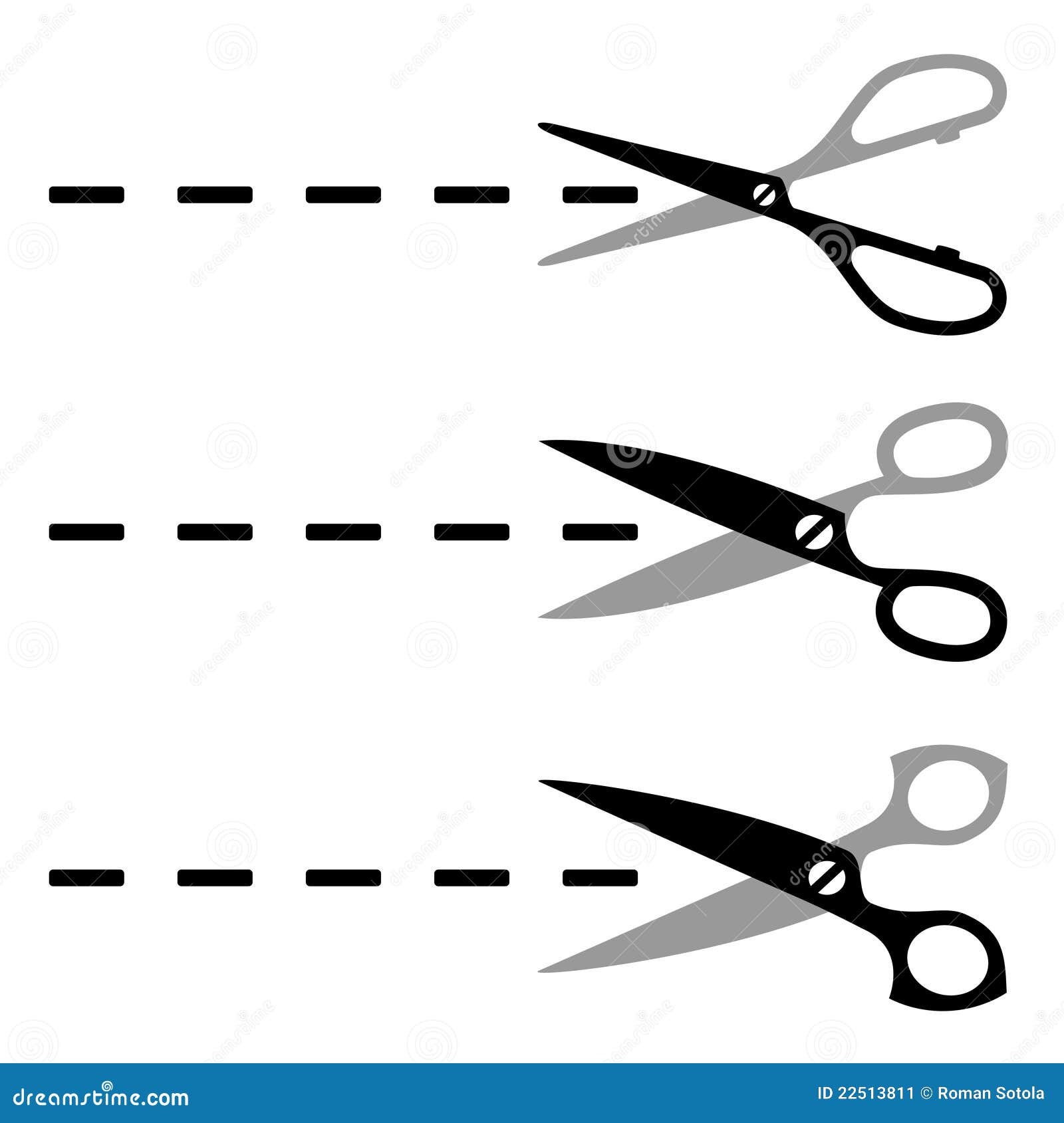 Scissors cut lines stock vector. Illustration of crop - 22513811
