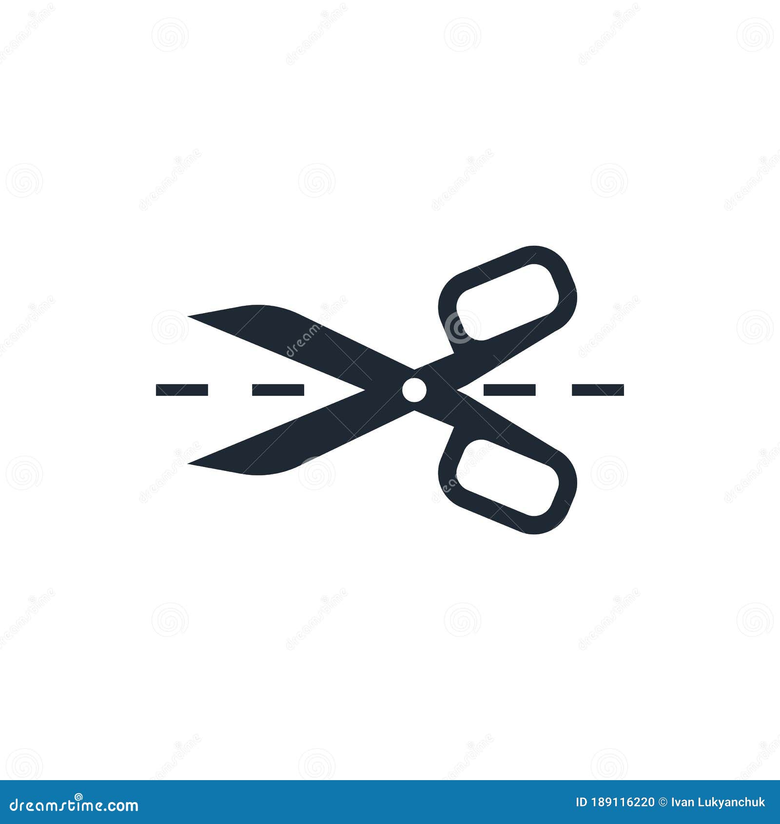 Scissors with Cut Lines Icon Stock Vector - Illustration of paper ...