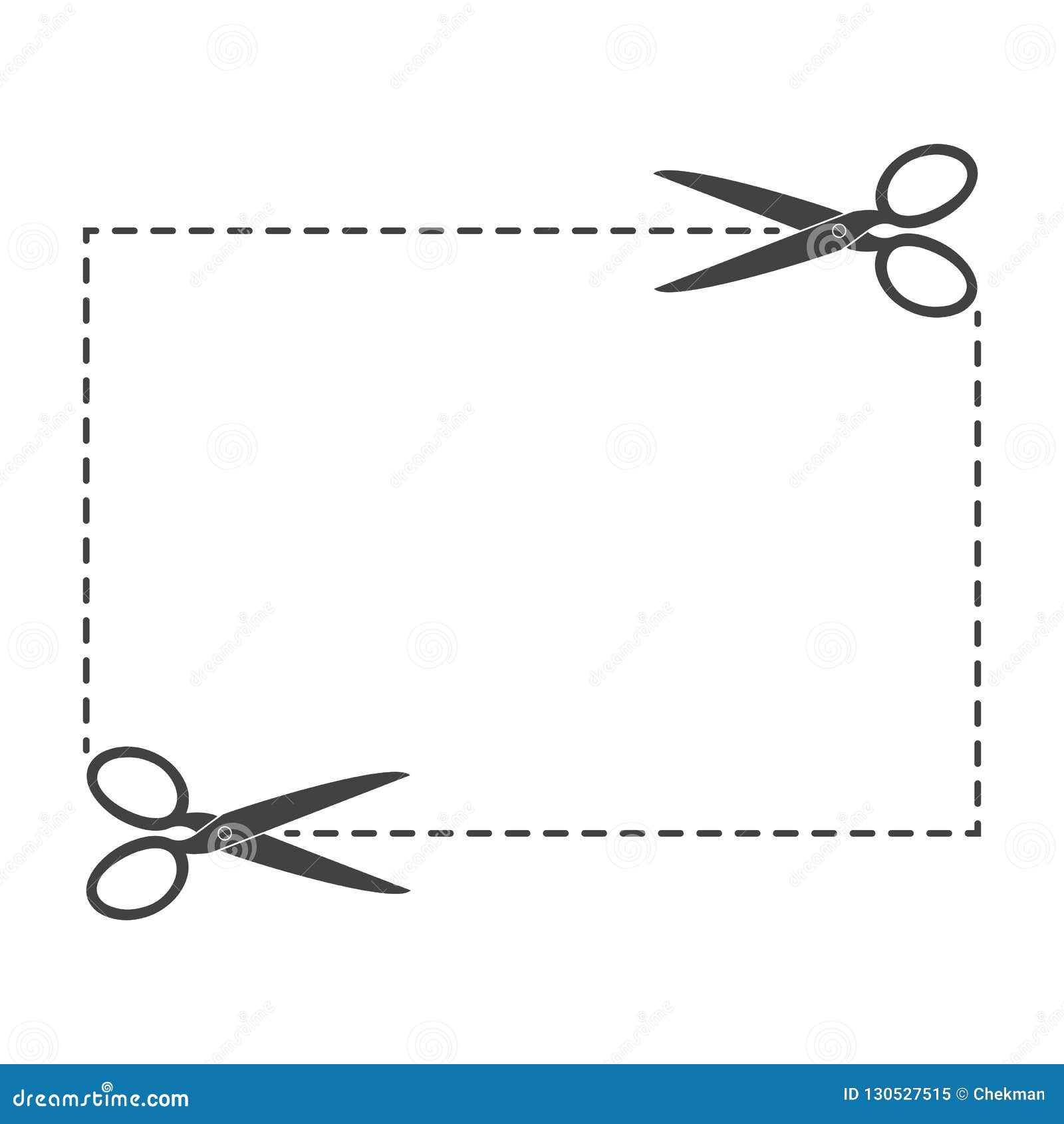 Scissors with Cut Lines. Vector Illustration Stock Illustration ...
