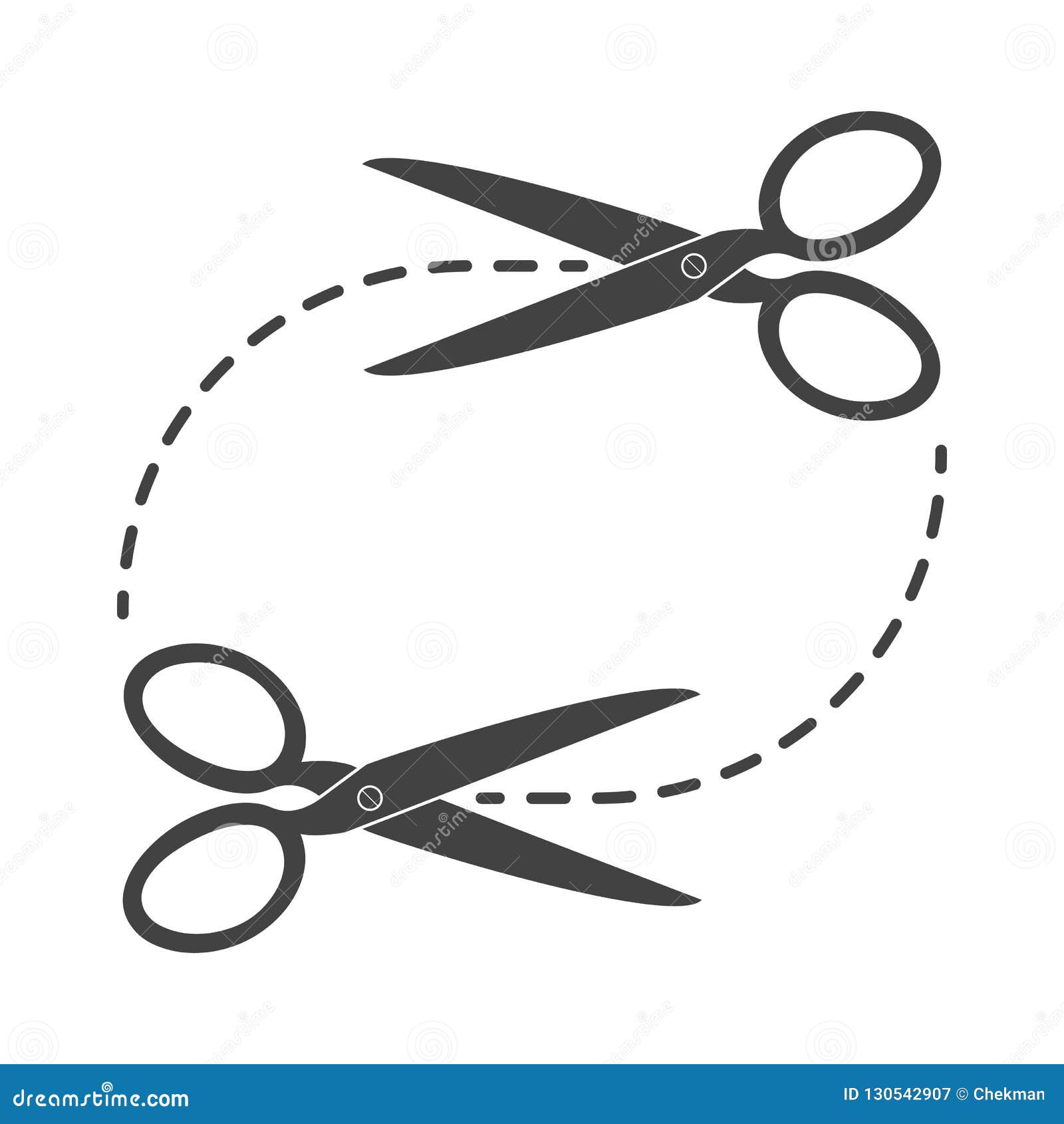 Scissors with Cut Lines. Vector Illustration Stock Illustration ...