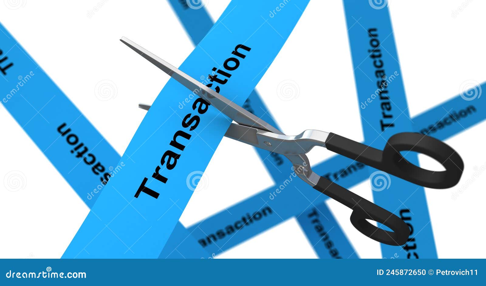 Scissors Cut Operation of a Bank. Stock Illustration - Illustration of ...