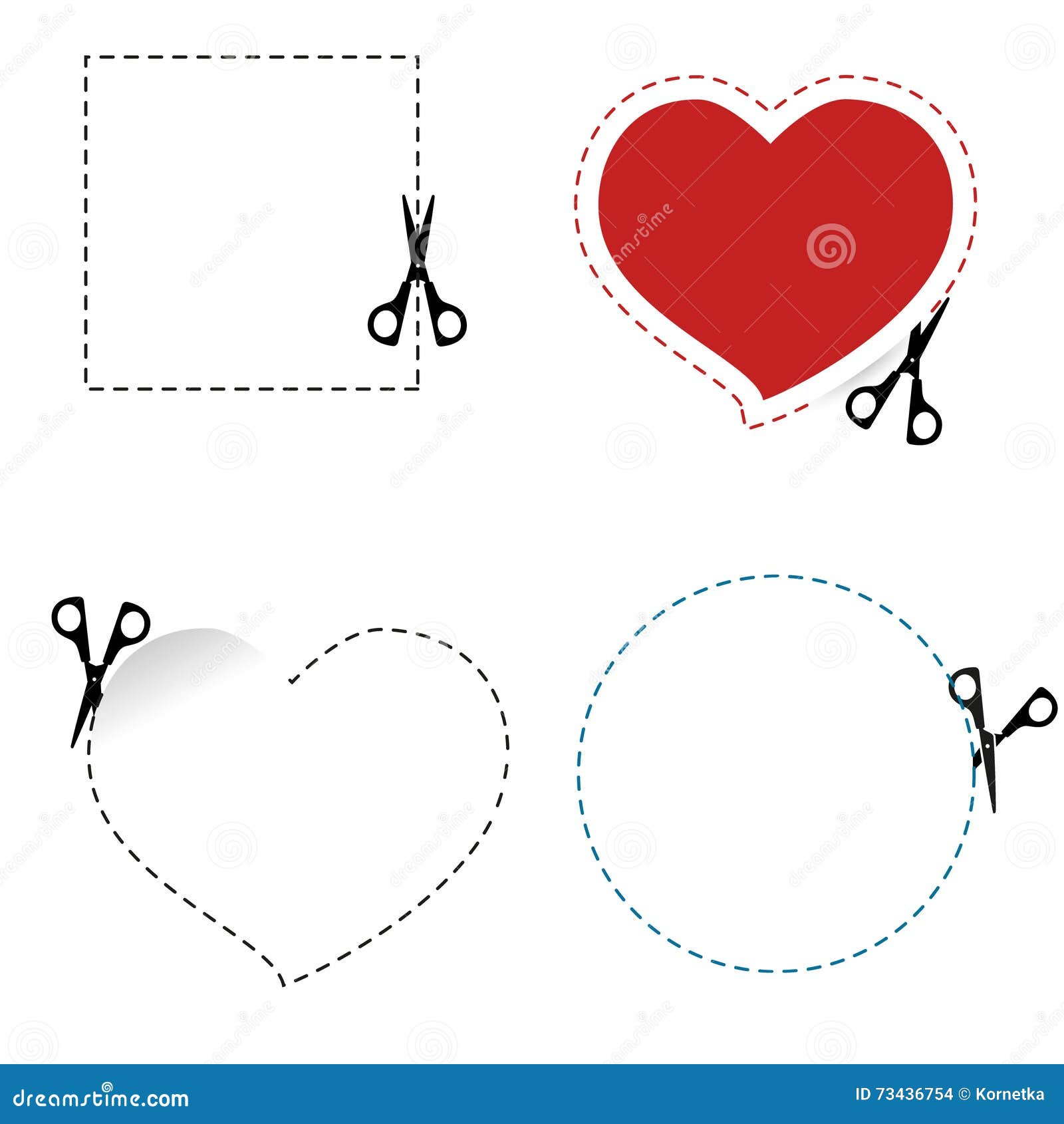 Scissors Cut Out the Shape. Stock Vector - Illustration of border, sale ...