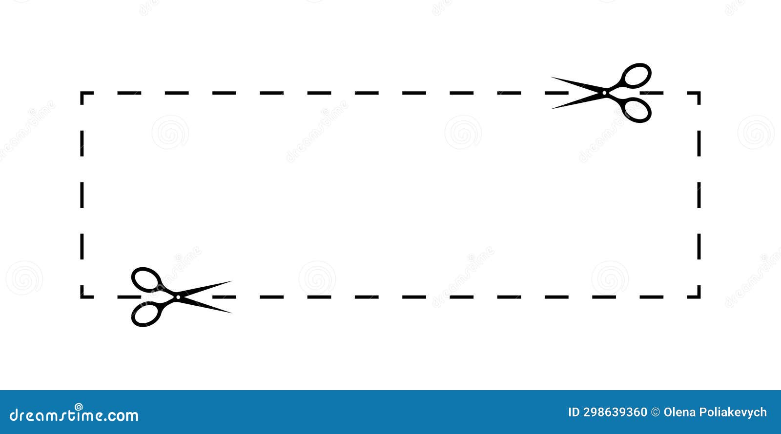 Scissors Cut the Paper Along the Edge. Dotted Line. Vector Illustration ...