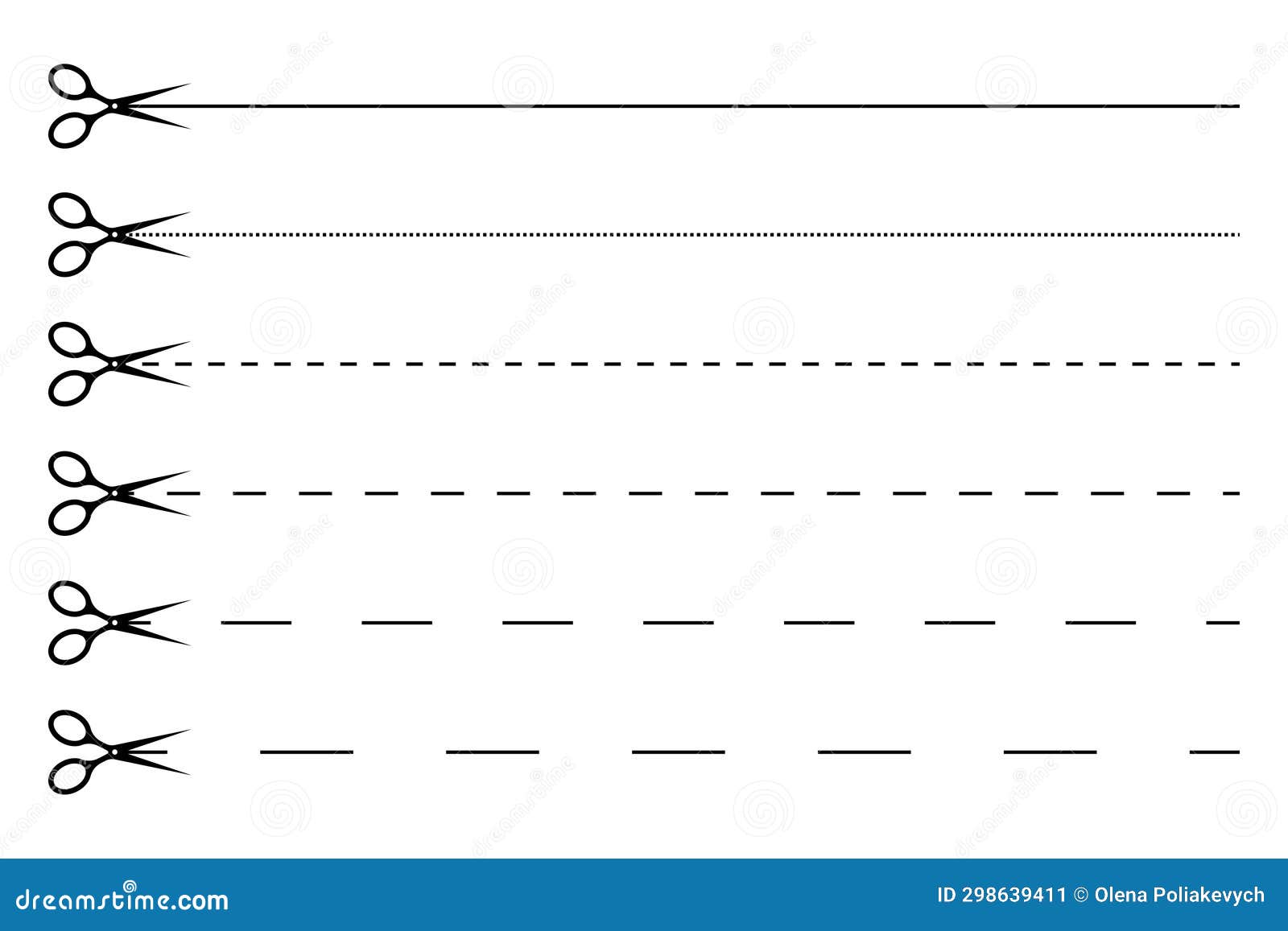 Scissors Cut the Paper Along the Edge. Dotted Line. Vector Illustration ...