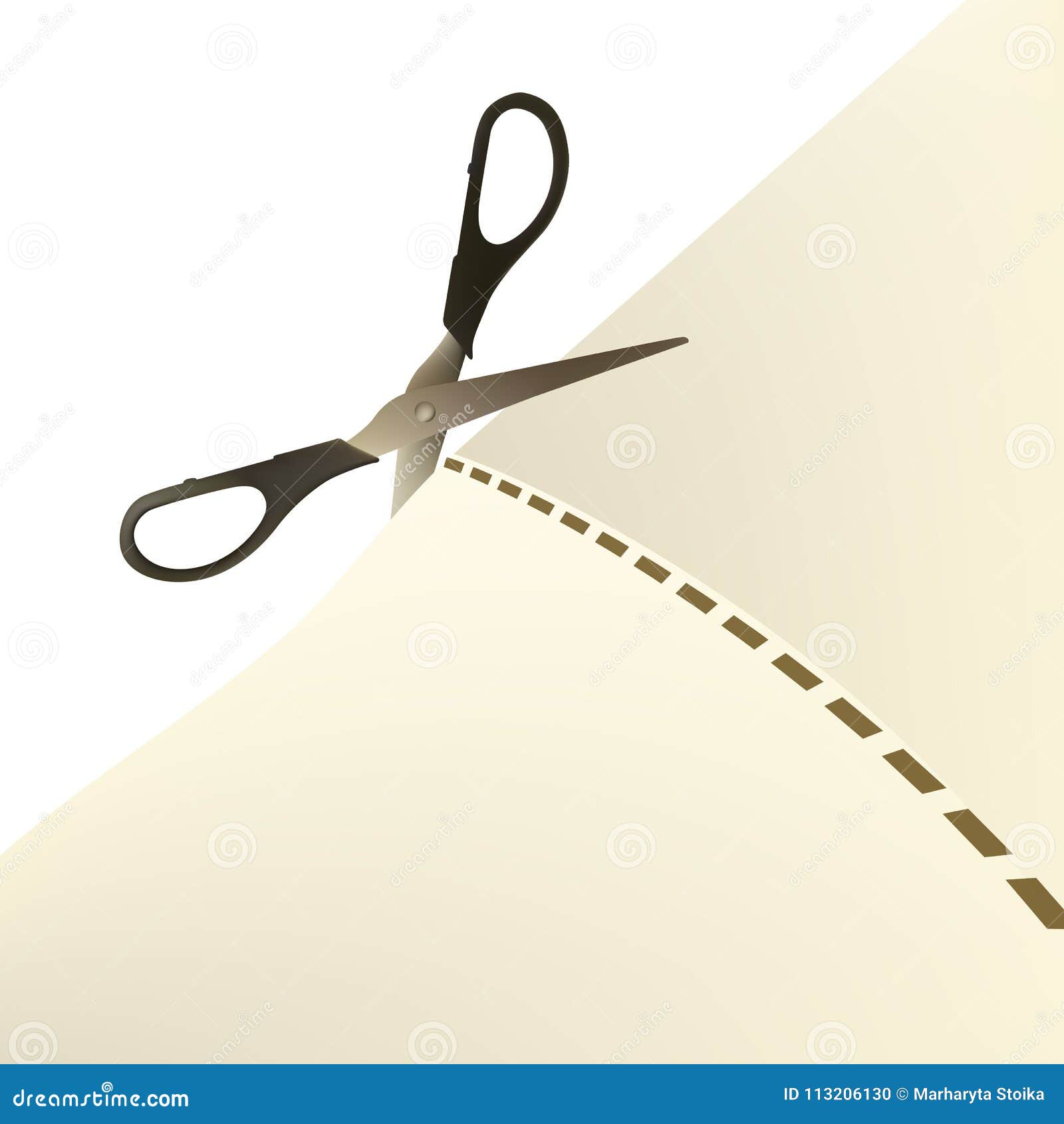 Scissors cut paper. stock vector. Illustration of dach - 113206130