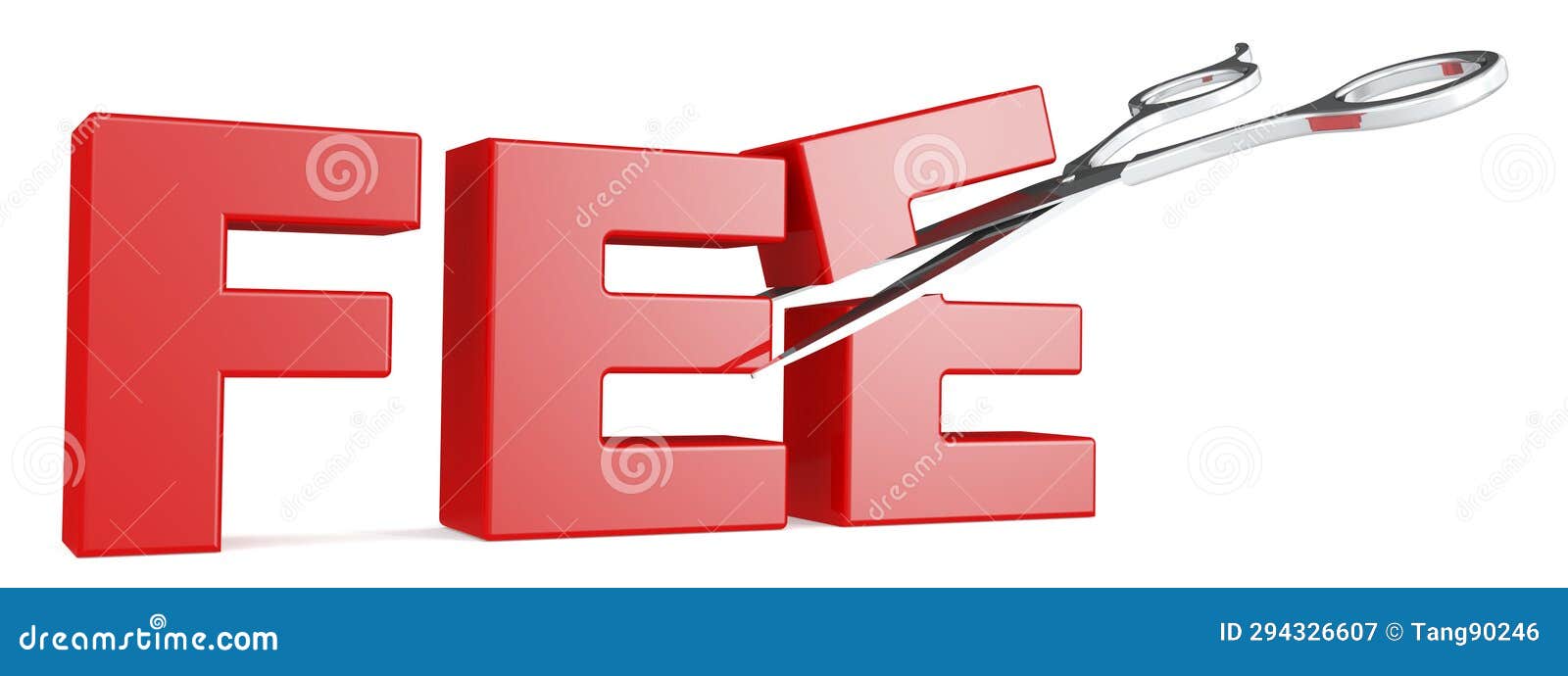 Scissors Cut the Red Fee Word Stock Illustration - Illustration of sign ...