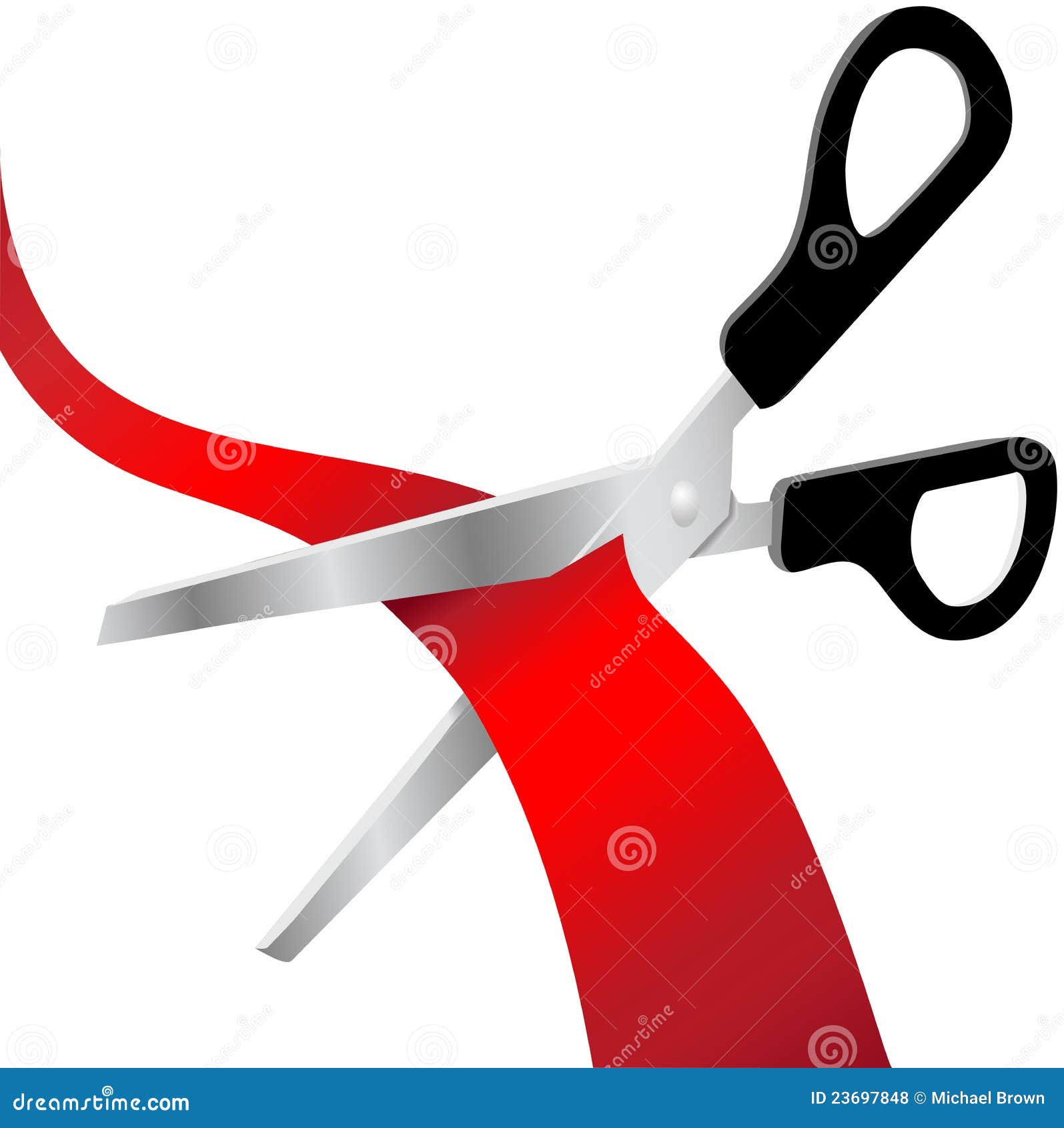Scissors Cut Red Grand Opening Ribbon Stock Vector - Illustration of ...