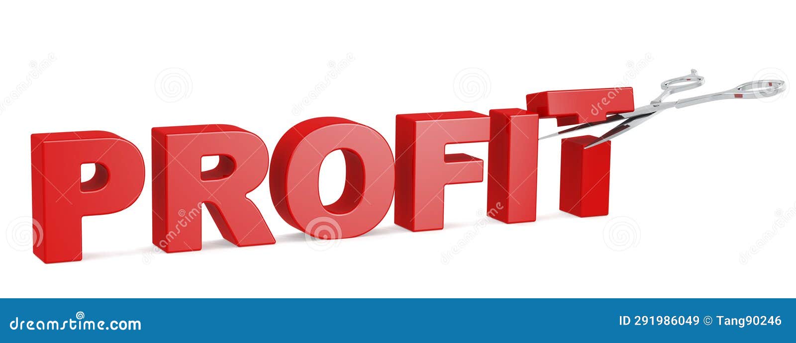 Scissors Cut the Red Profit Word Stock Illustration - Illustration of ...