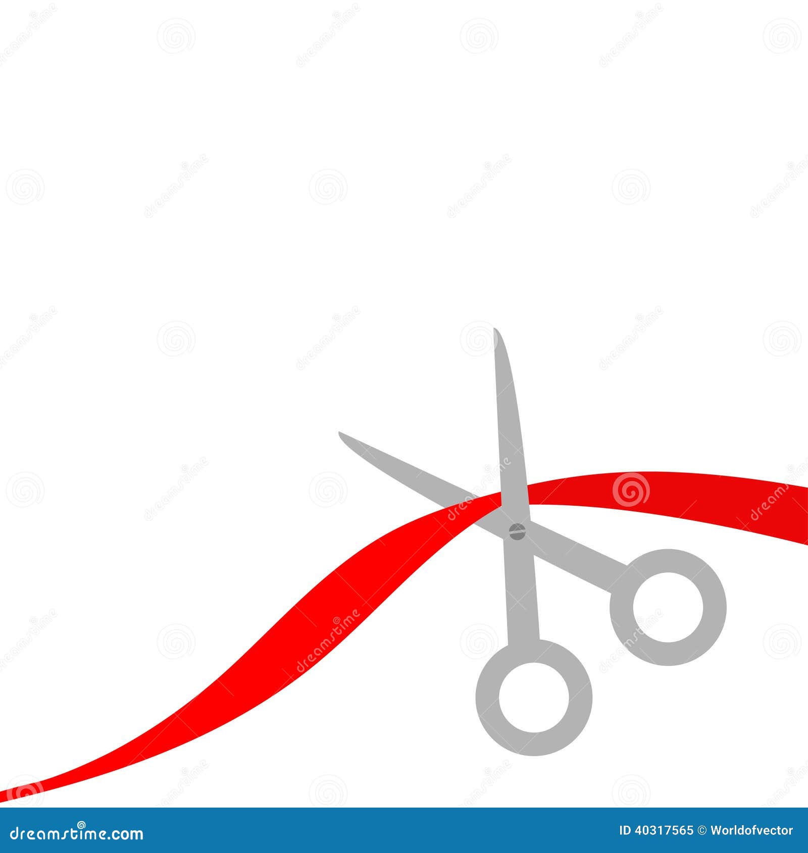 Scissors Cut the Red Ribbon. Isolated. Flat Design Style Stock Vector ...