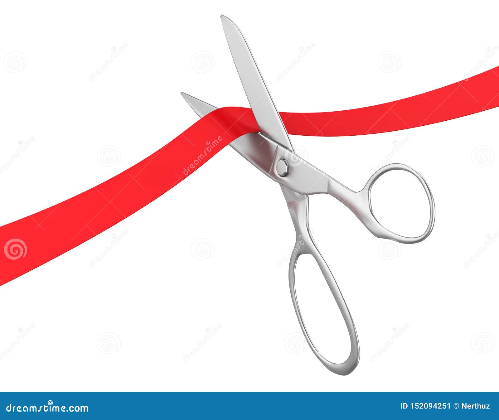 Scissors Cut Red Ribbon Isolated Stock Illustration - Illustration of ...