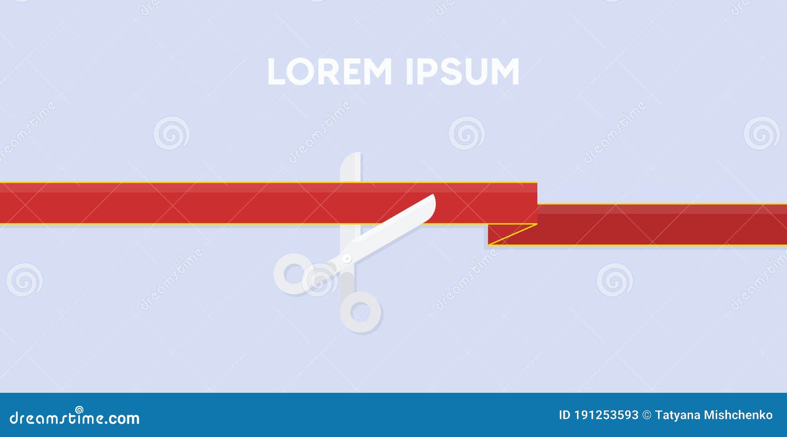 Scissors Cut Red Ribbon. Vector Concept in Flat Style - Scissors and ...
