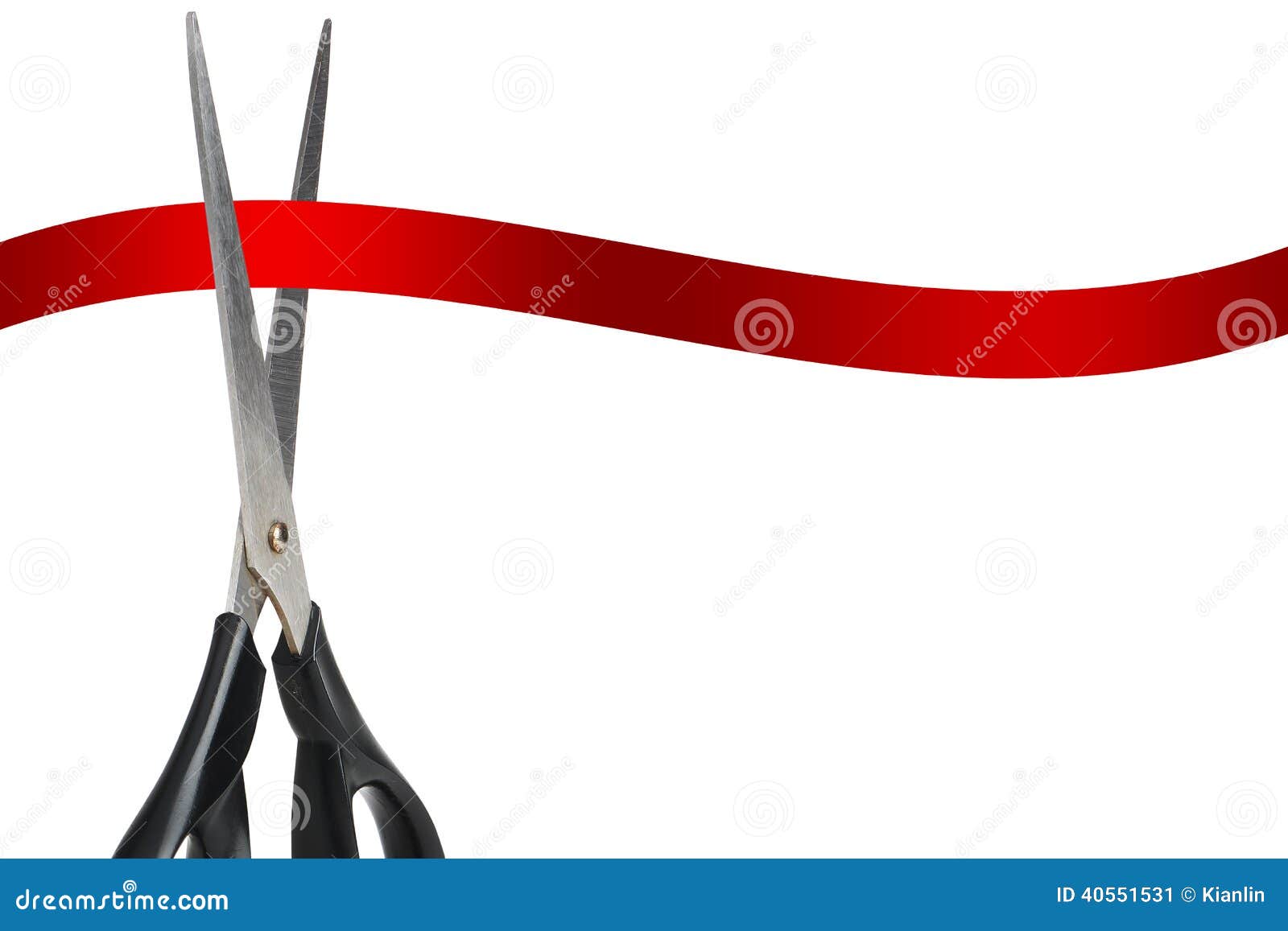 Scissors cut red ribbon stock illustration. Illustration of idea - 40551531