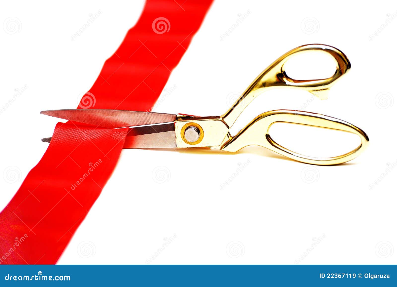 Scissors Cut A Red Tape Royalty Free Stock Images - Image: 22367119
