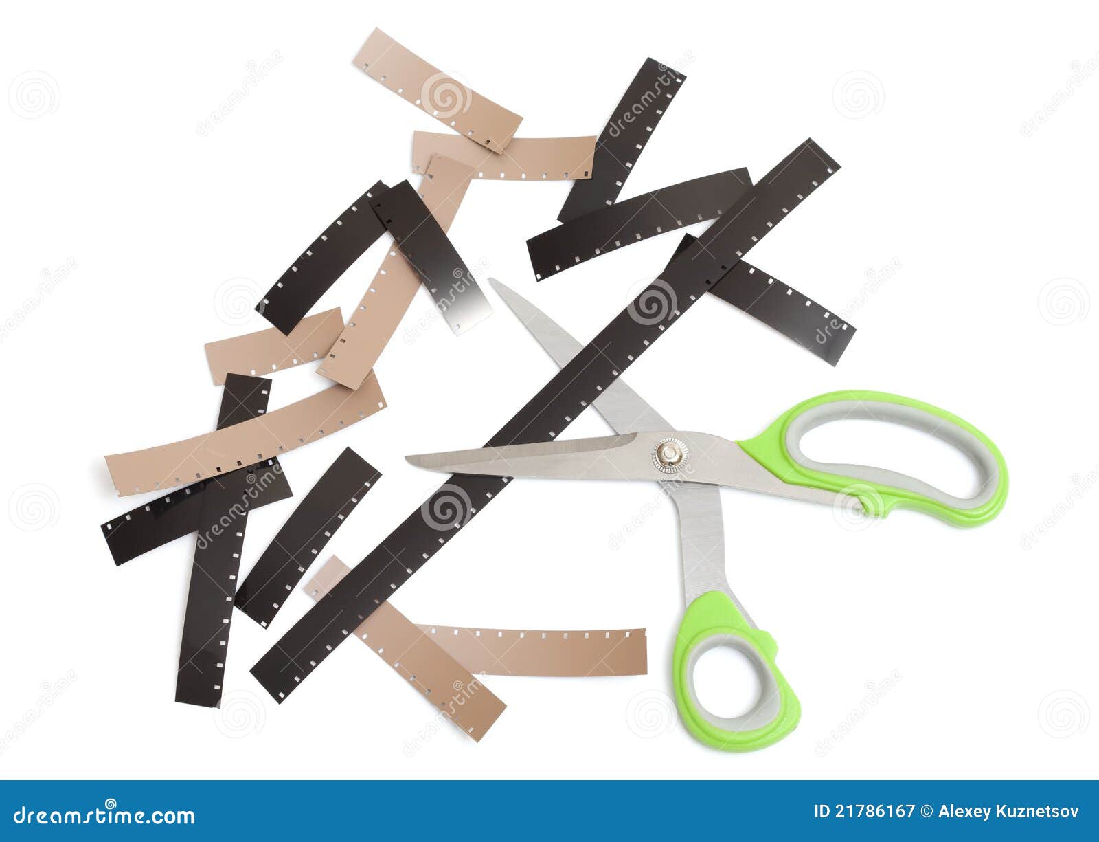 Scissors cut a tape film stock image. Image of tool, scissors - 21786167