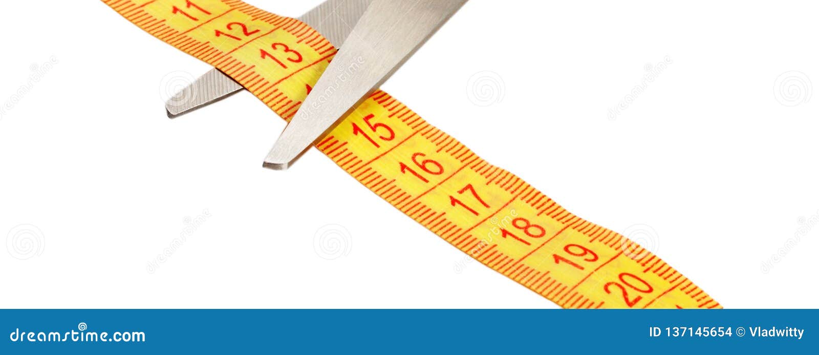 Scissors Cut Tape Measuring Stock Photo - Image of lines, length: 137145654