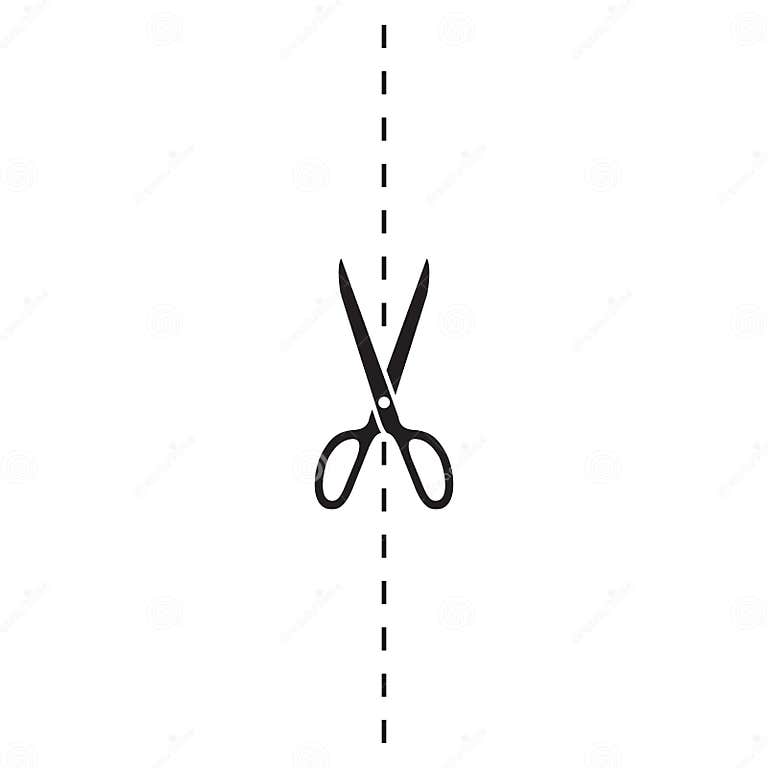 Scissors Cut Vertical Dotted Line Stock Vector - Illustration of ...