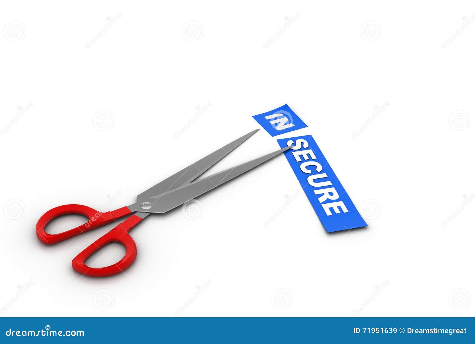 Scissors Cut the Word in Secure Stock Illustration - Illustration of ...