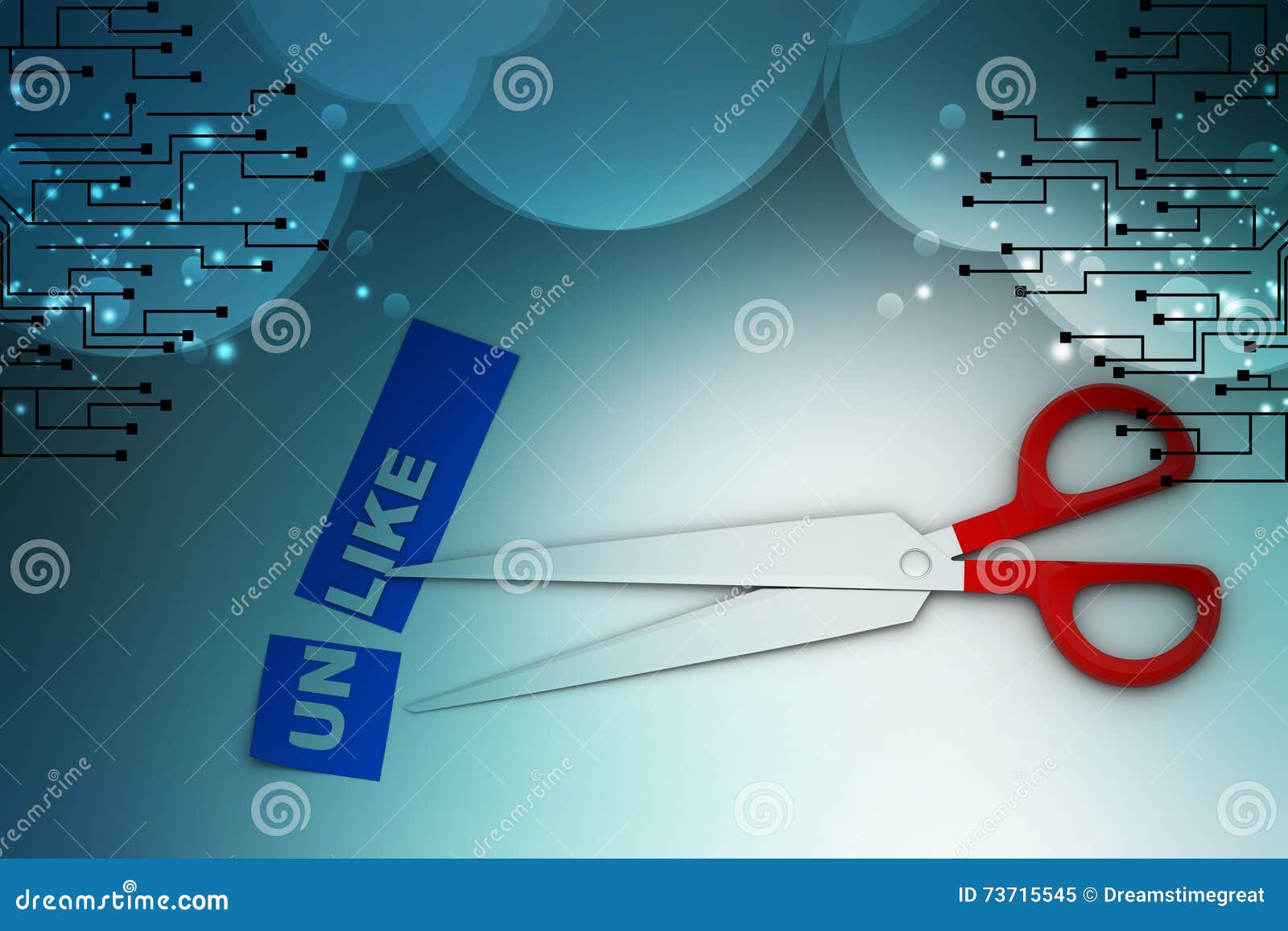 Scissors Cut the Word Unlike Stock Illustration - Illustration of ...