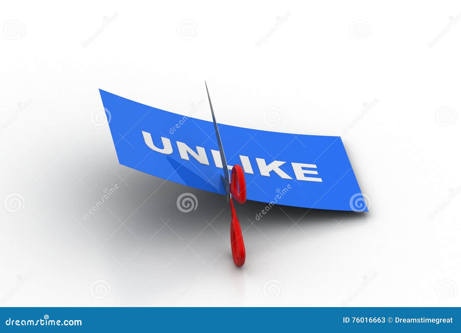 Scissors Cut the Word Unlike in Two Parts Stock Illustration ...