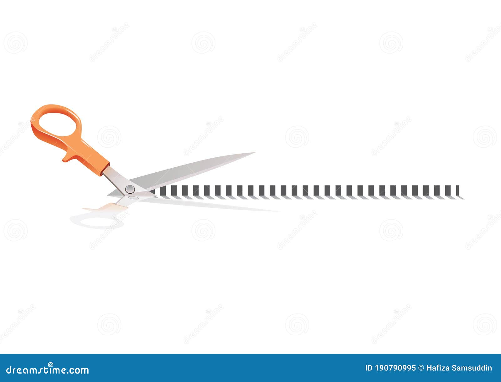 Scissors Cutting Along the Dotted Line. Vector Illustration Decorative ...