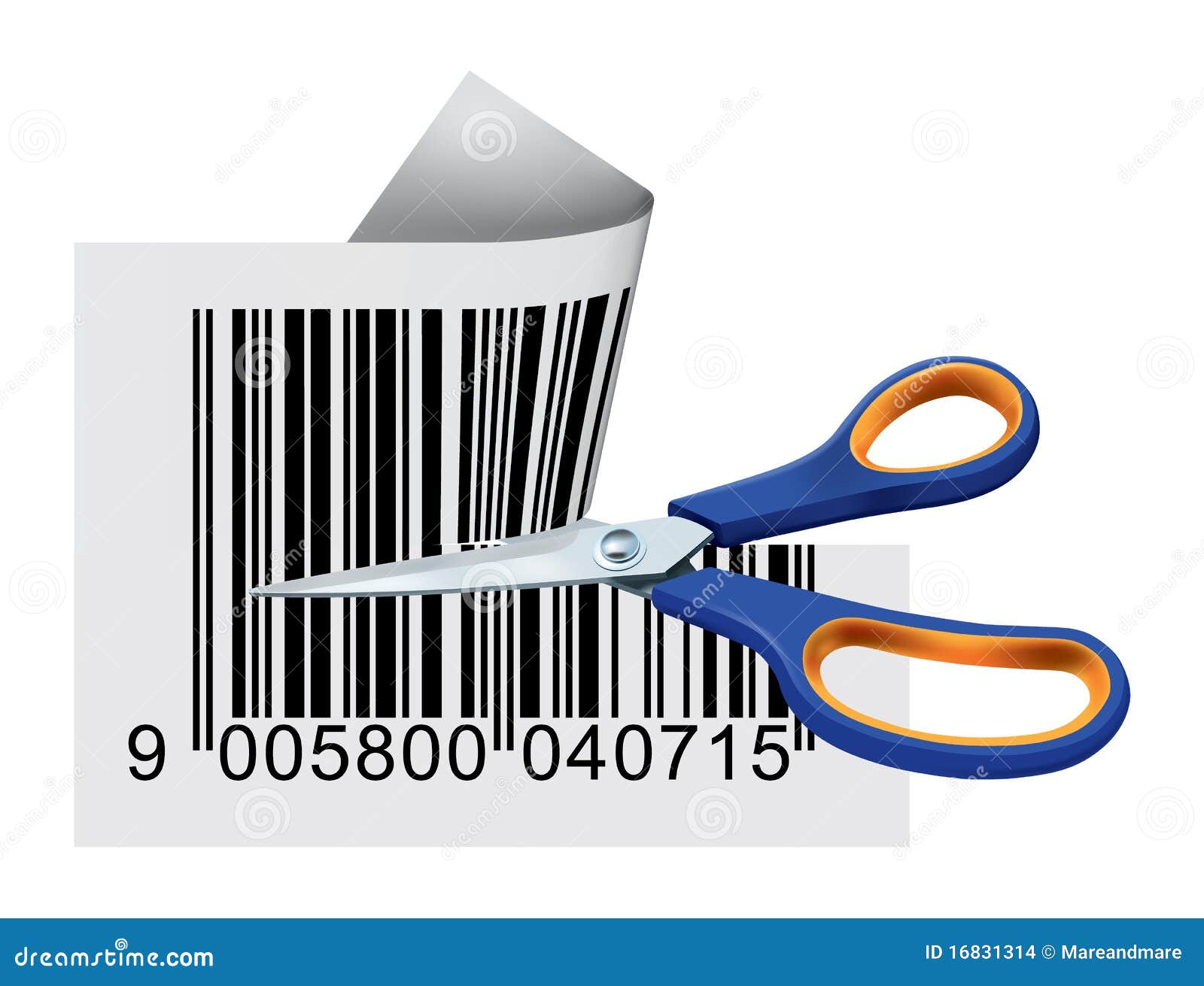 Scissors Cutting Bar Code stock vector. Illustration of multi - 16831314