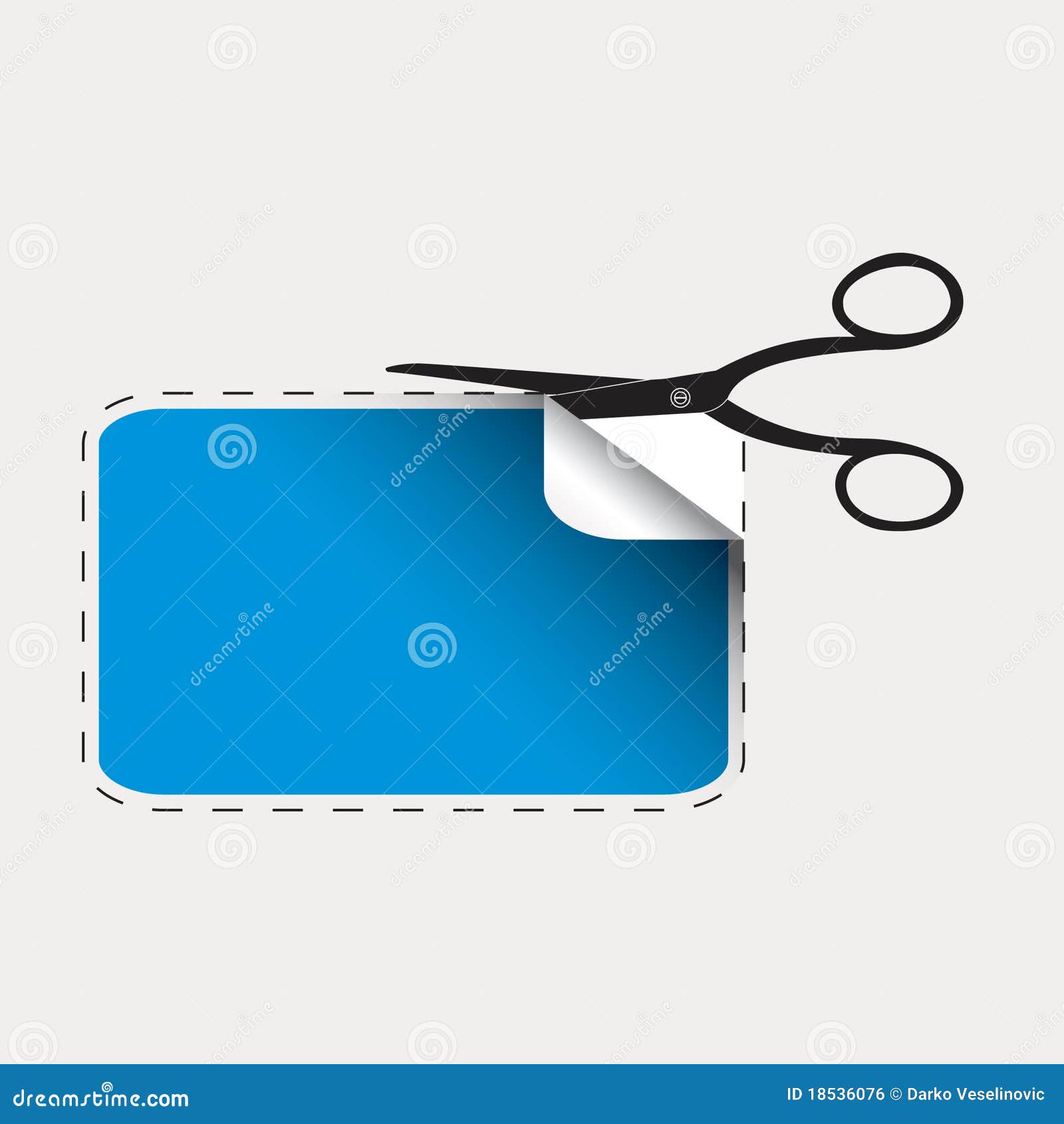 Scissors Cutting Blue Sticker Stock Vector - Illustration of blue ...