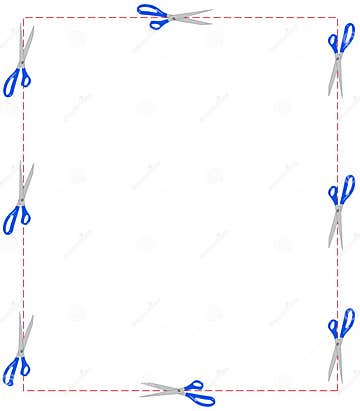 Scissors cutting border stock vector. Illustration of abstract - 4306966