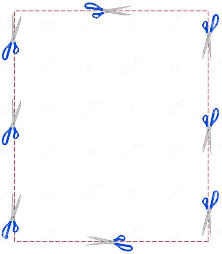 Scissors cutting border stock vector. Illustration of abstract - 4306966