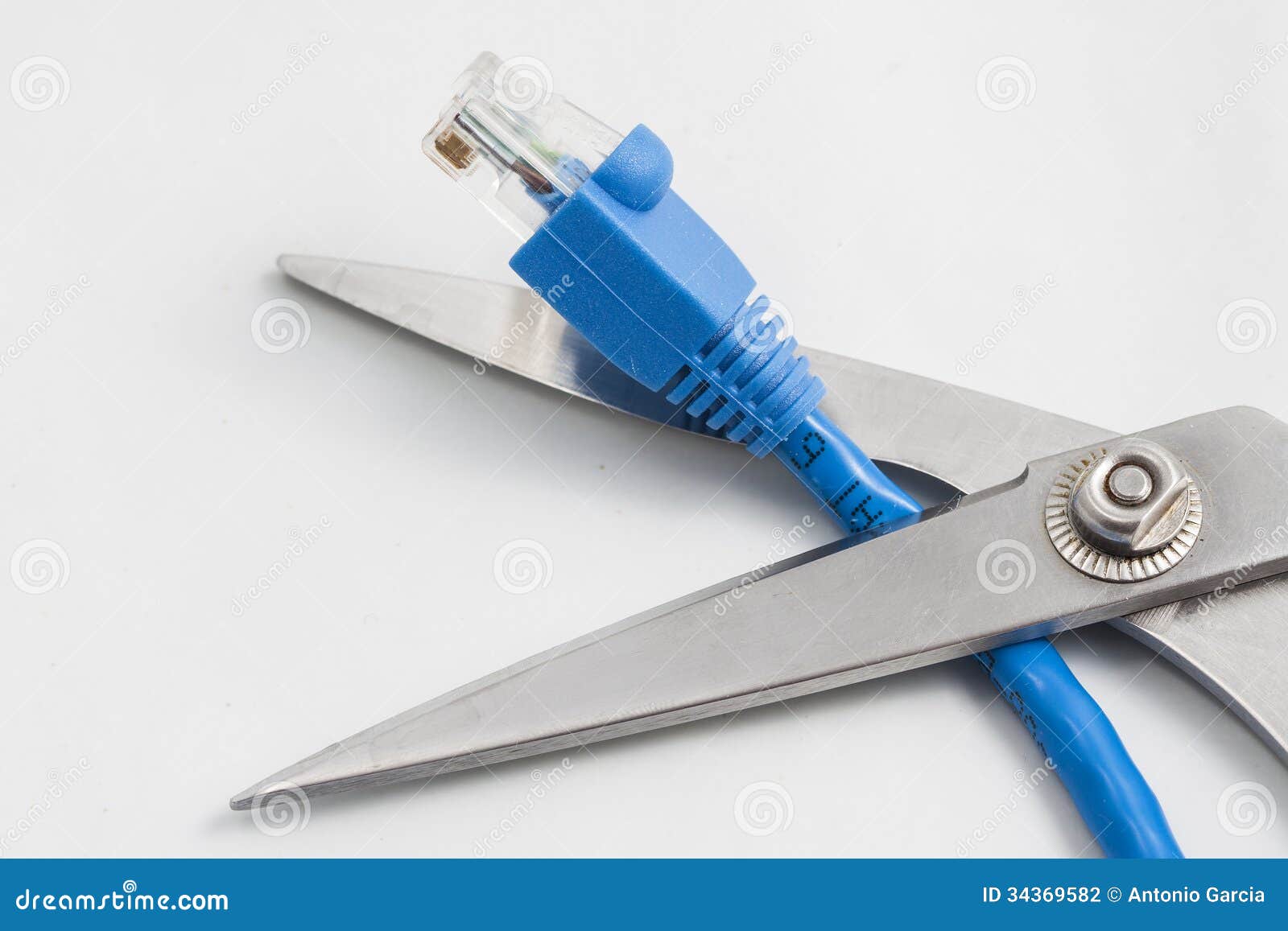 Scissors cutting cable stock photo. Image of equipment - 34369582