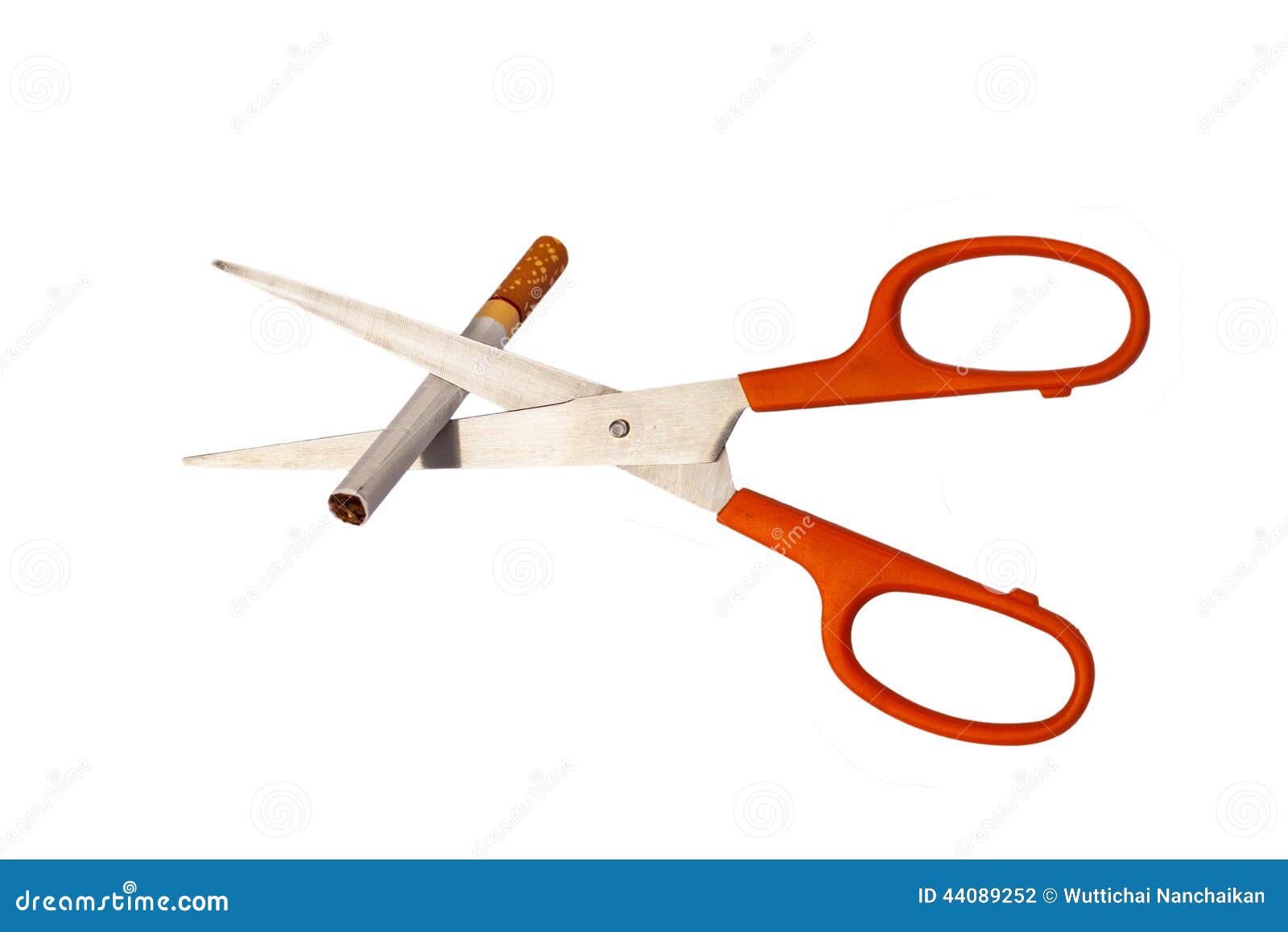 Scissors cutting cigarette stock photo. Image of pleasure - 44089252