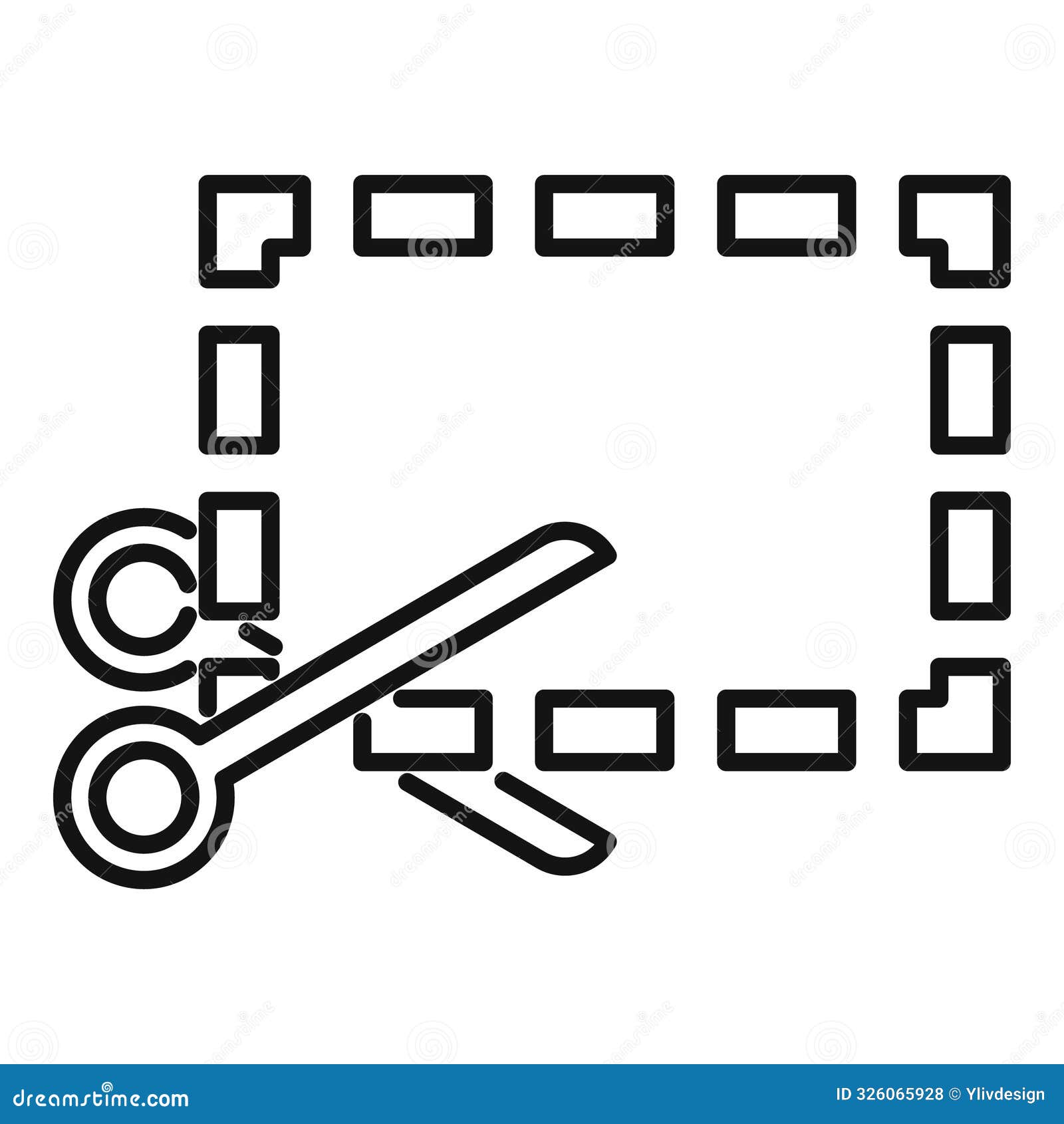 Scissors Cutting Coupon with Dotted Line Stock Vector - Illustration of ...