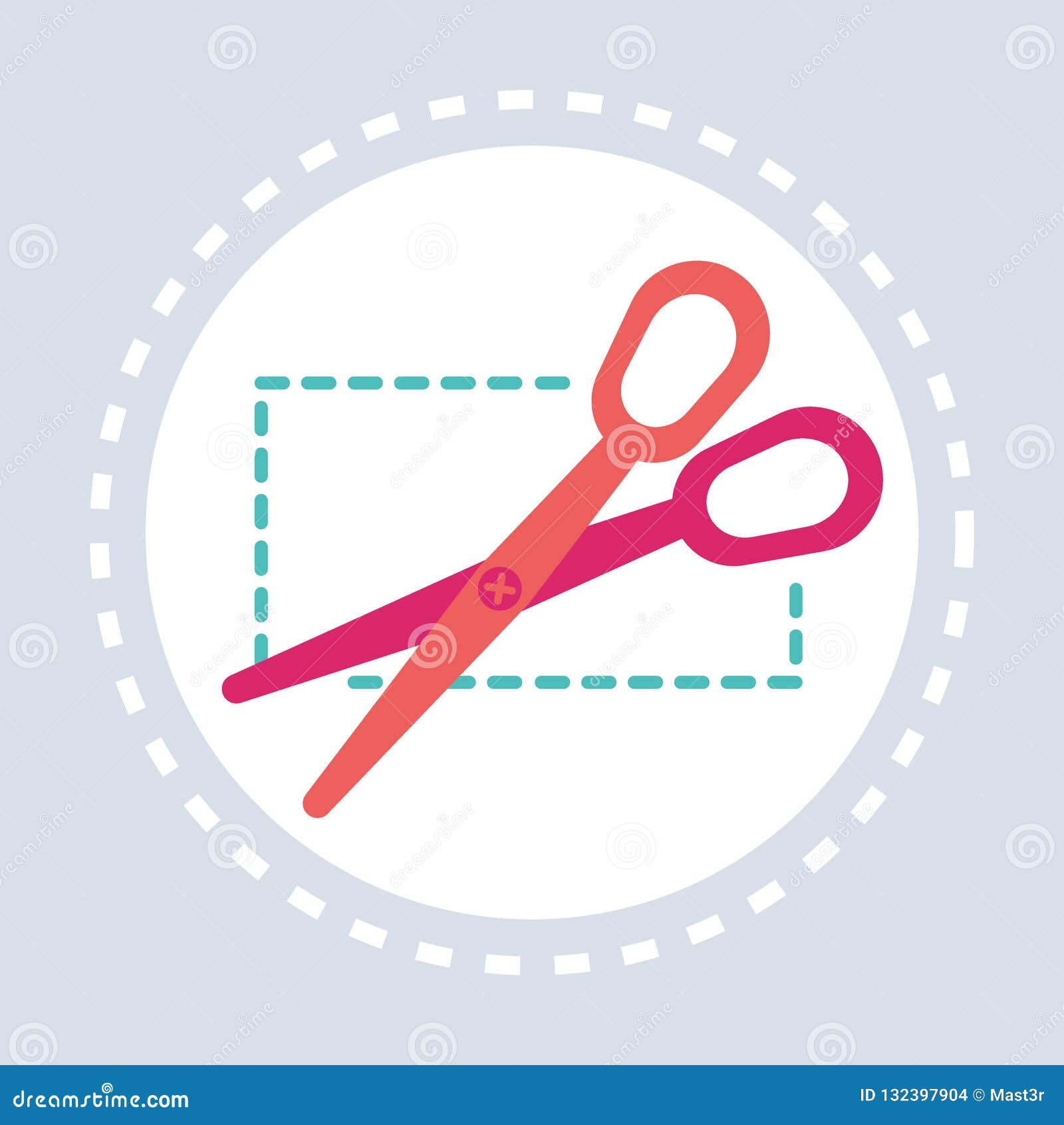 Scissors Cutting Discount Coupon Shopping Icon Concept Flat Stock ...