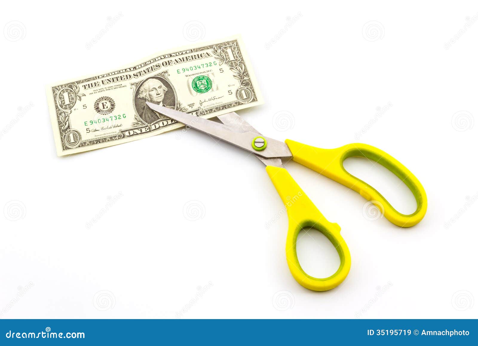 Scissors cutting dollar. stock image. Image of american - 35195719