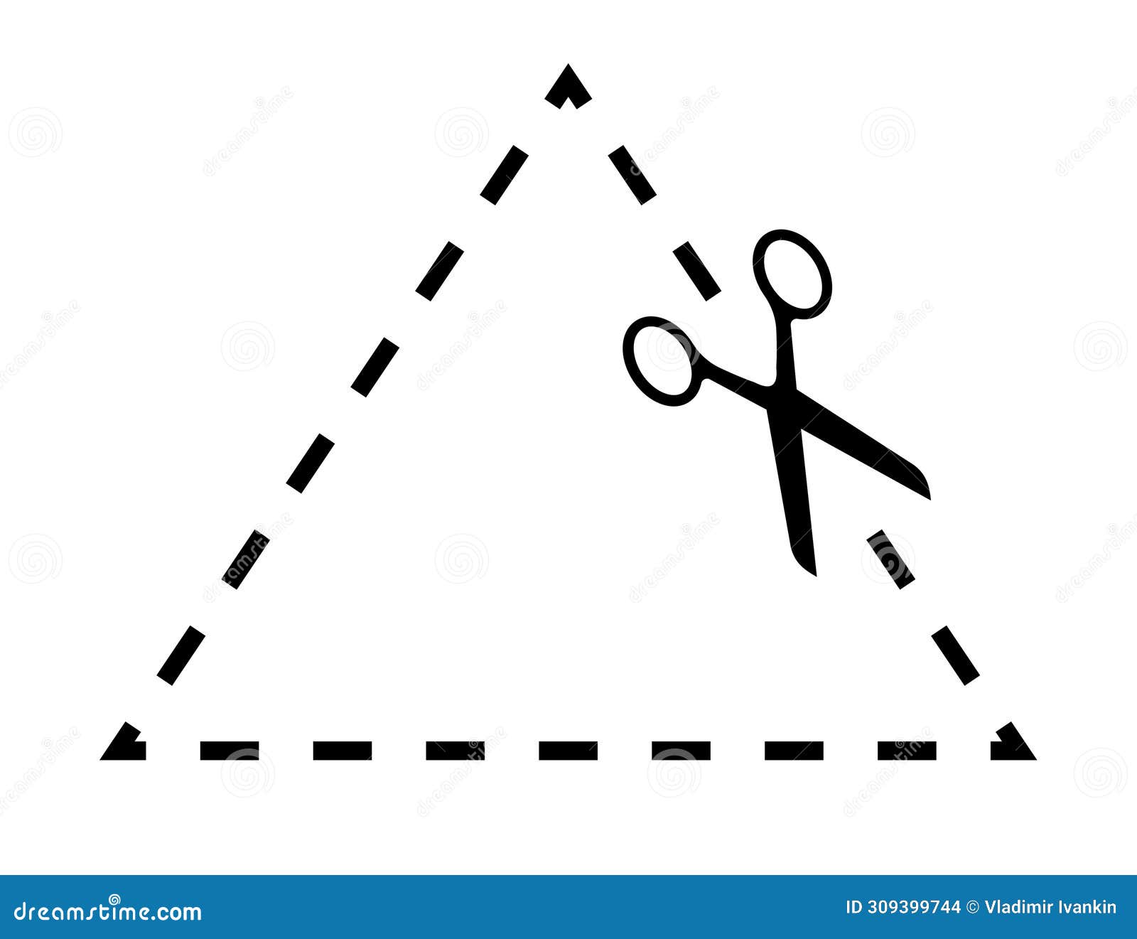 Scissors Cutting Line Black Line Art Stock Vector - Illustration of ...