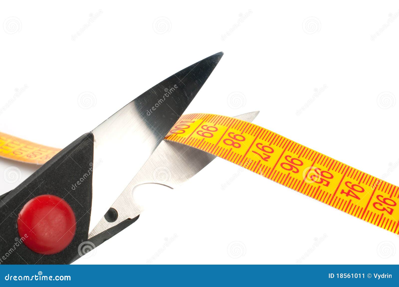 Scissors Cutting A Measuring Stock Image - Image of centimeter ...