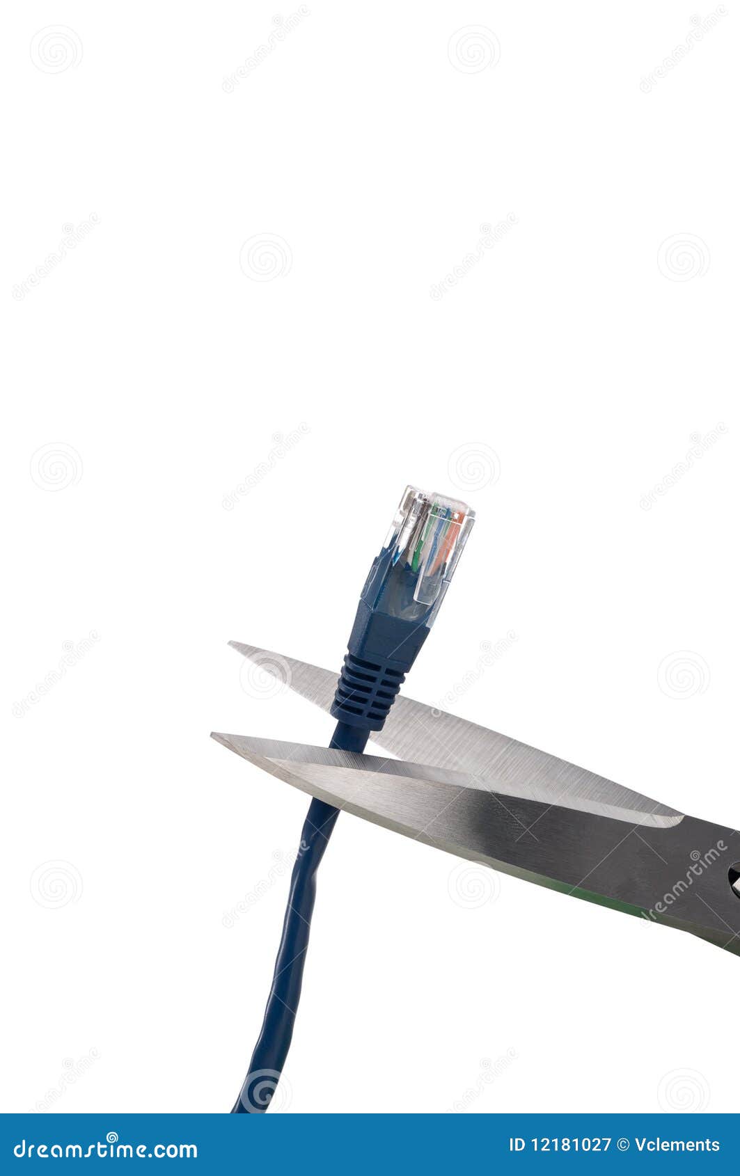 Scissors Cutting a Network Cable Stock Image - Image of wire, wireless ...