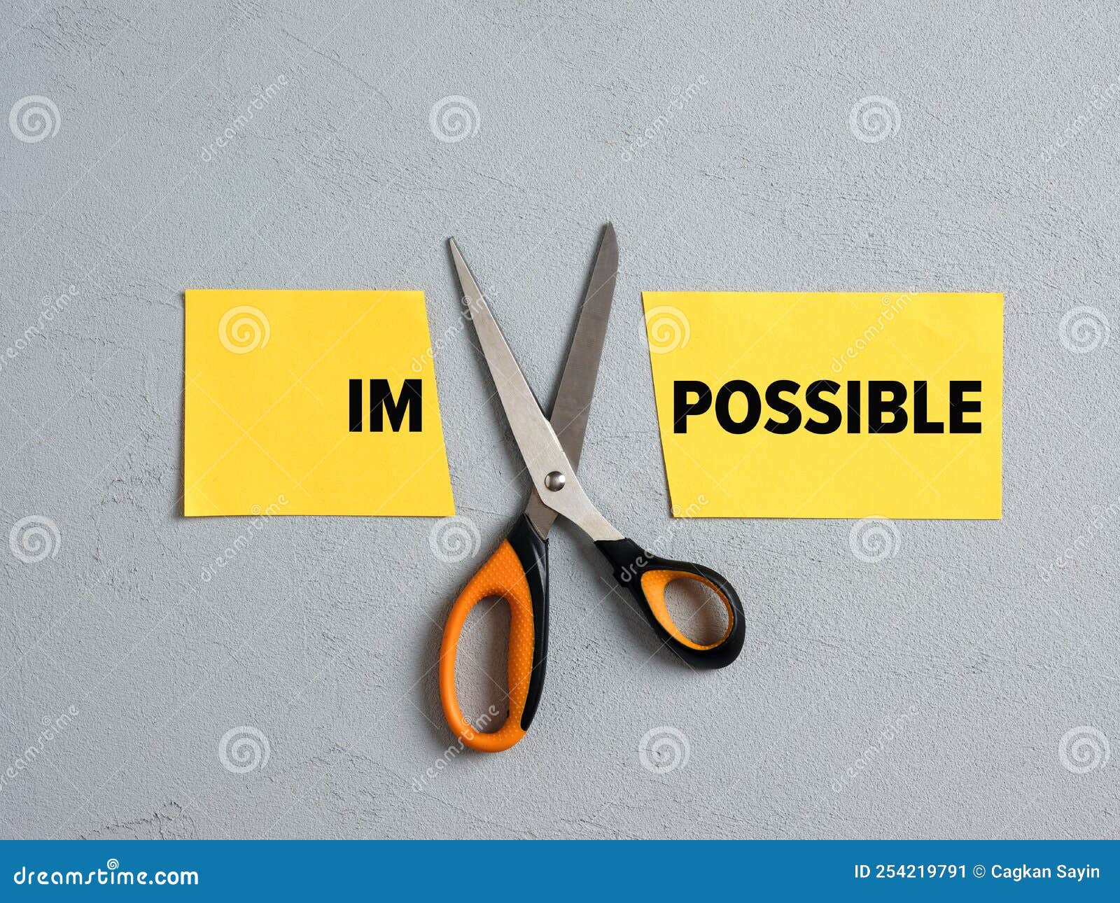 Scissors Cutting Off the Word Impossible and Transforming into Possible ...