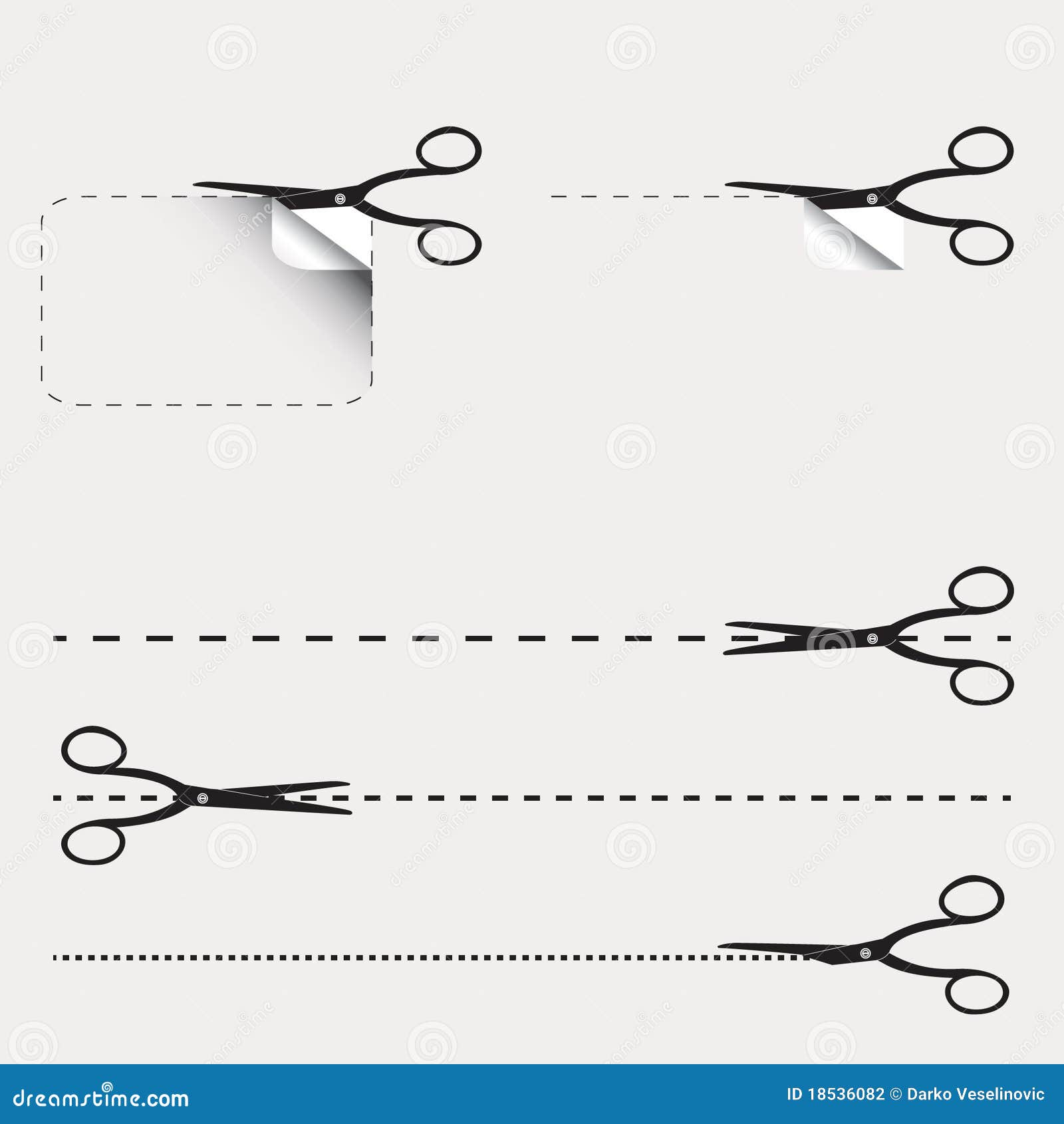 Scissors cutting paper stock vector. Illustration of line - 18536082