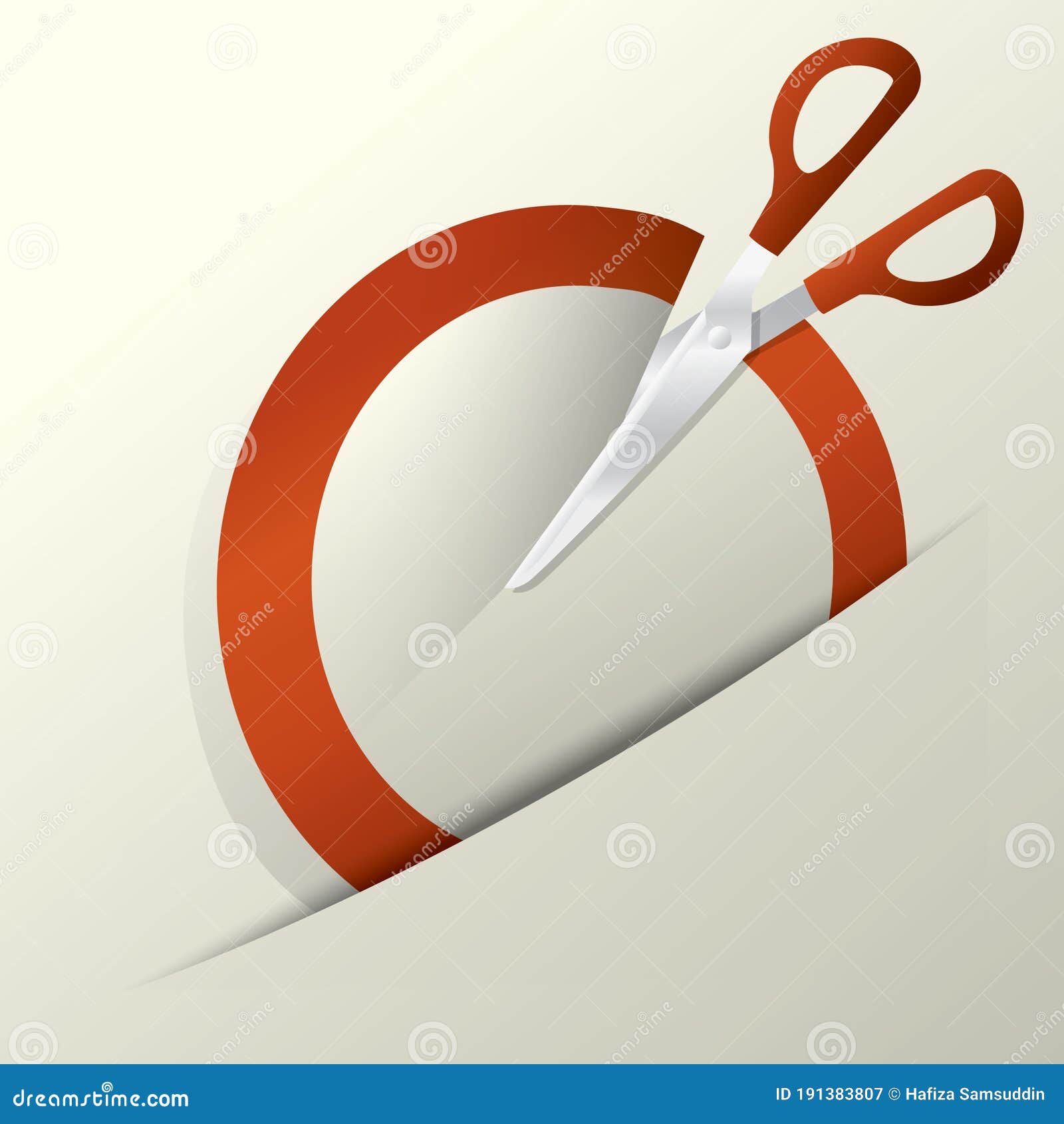 Scissors Cutting Paper. Vector Illustration Decorative Design Stock ...