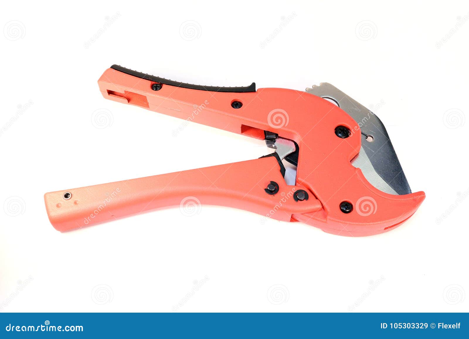 Scissors for Cutting of Plastic Pipes. Stock Image - Image of tubing ...
