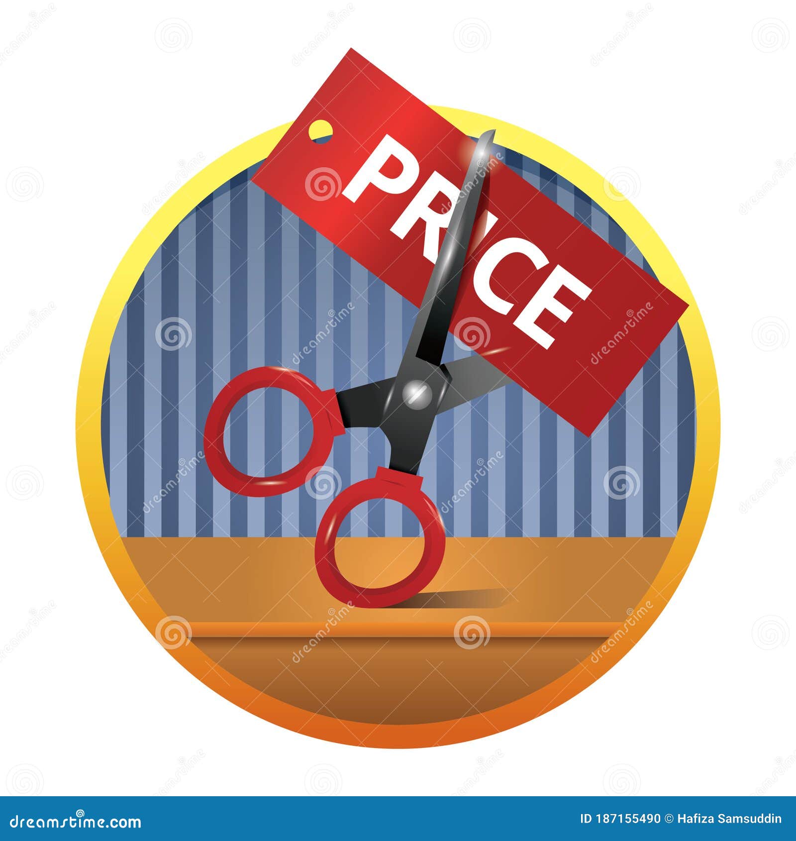 Scissors Cutting Price Tag. Vector Illustration Decorative Design Stock ...