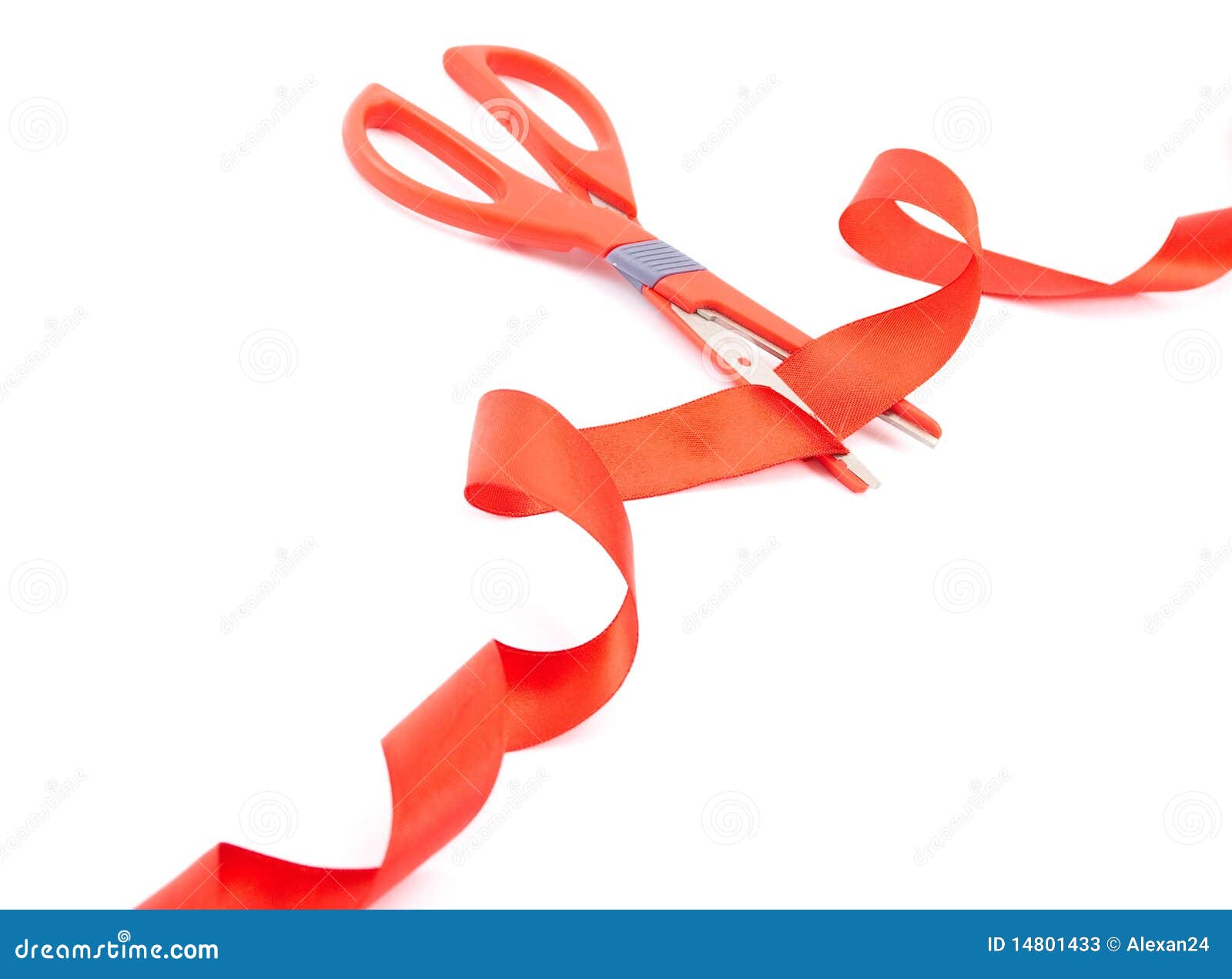 Scissors Cutting Red Ribbon Stock Image - Image of white, tape: 14801433