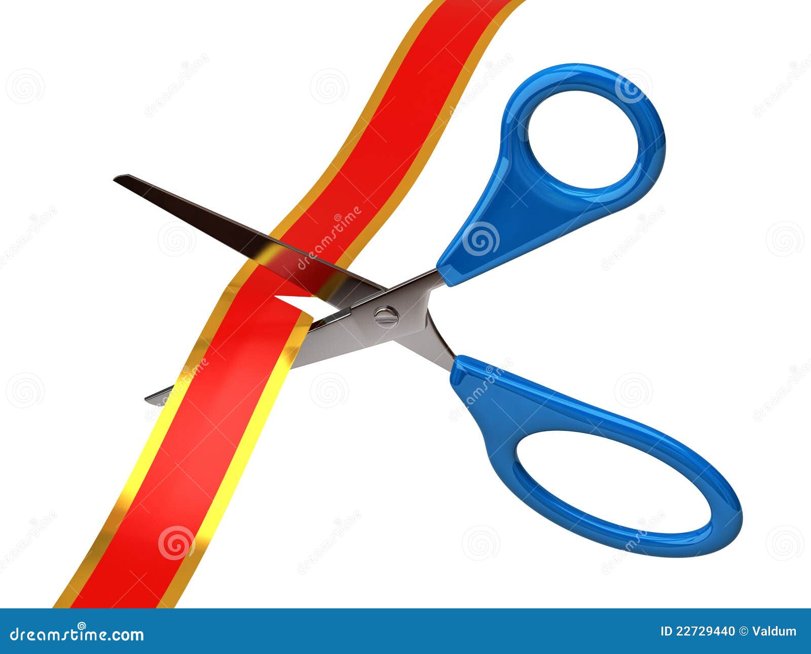Scissors Cutting Red Ribbon Stock Illustration - Illustration of ...
