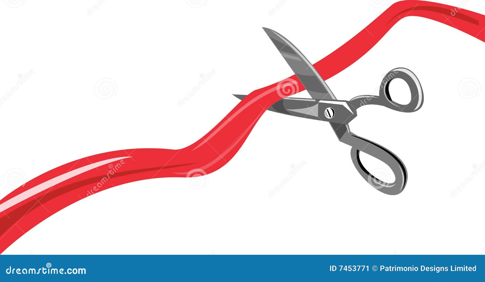 Scissors cutting ribbon stock illustration. Illustration of white - 7453771