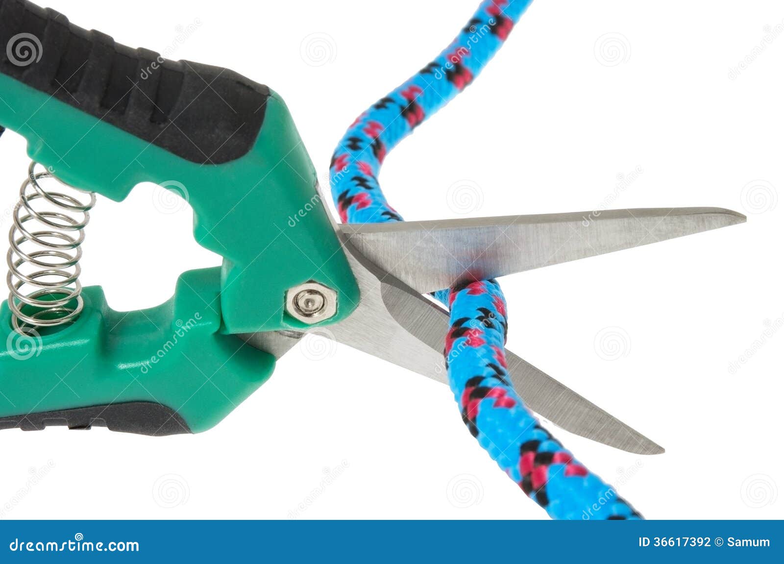 Scissors cutting the rope stock photo. Image of finish - 36617392