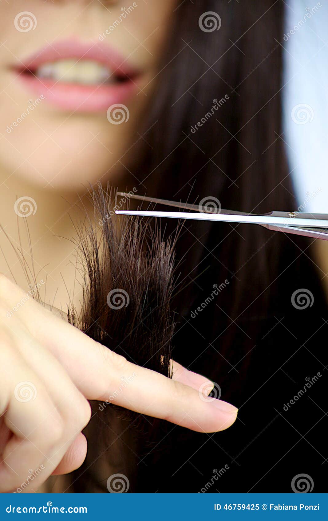 Scissors Cutting Split Ends Hair Stock Image - Image of fashion ...