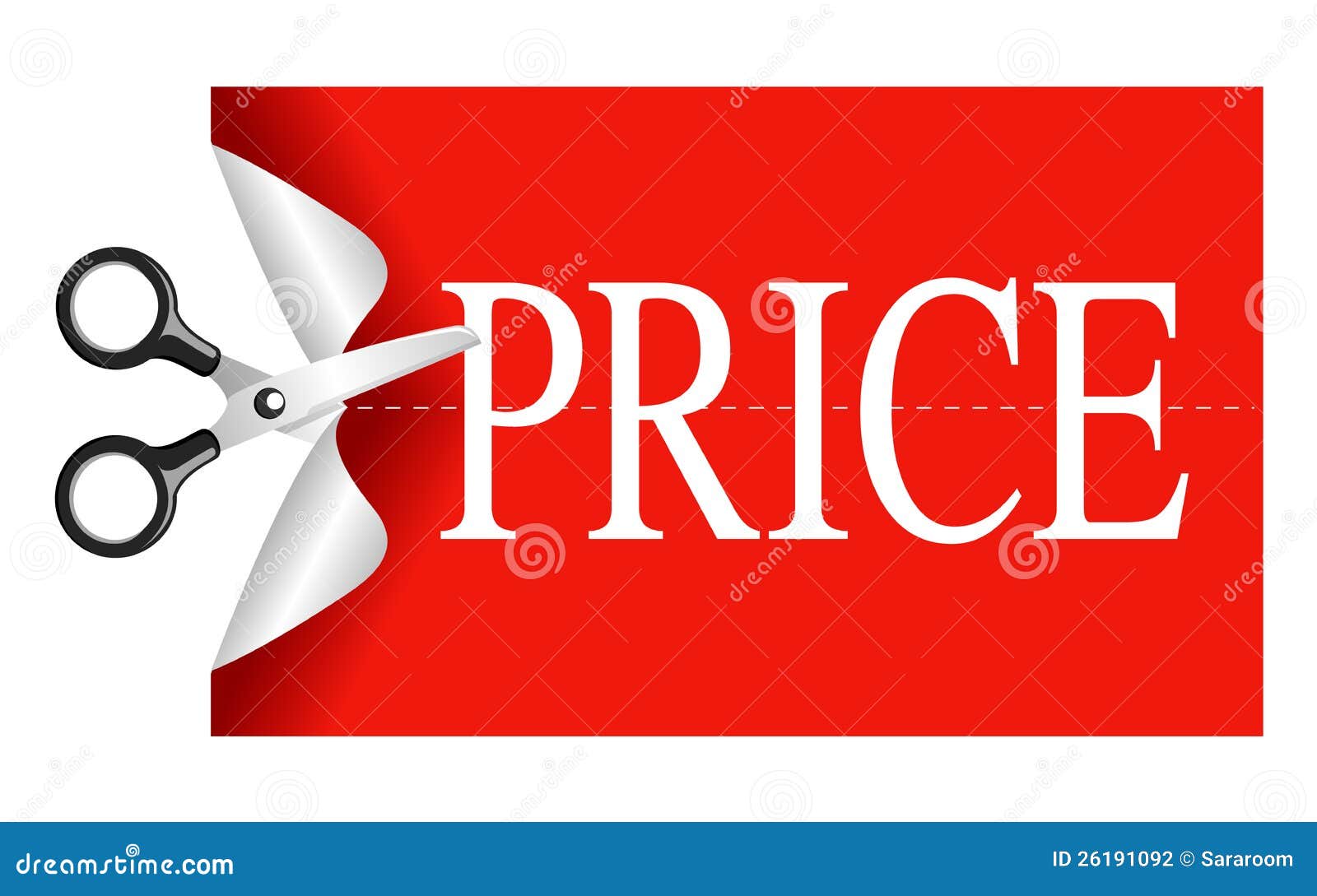 Scissors Cutting Sticker Price Stock Vector - Illustration of blank ...