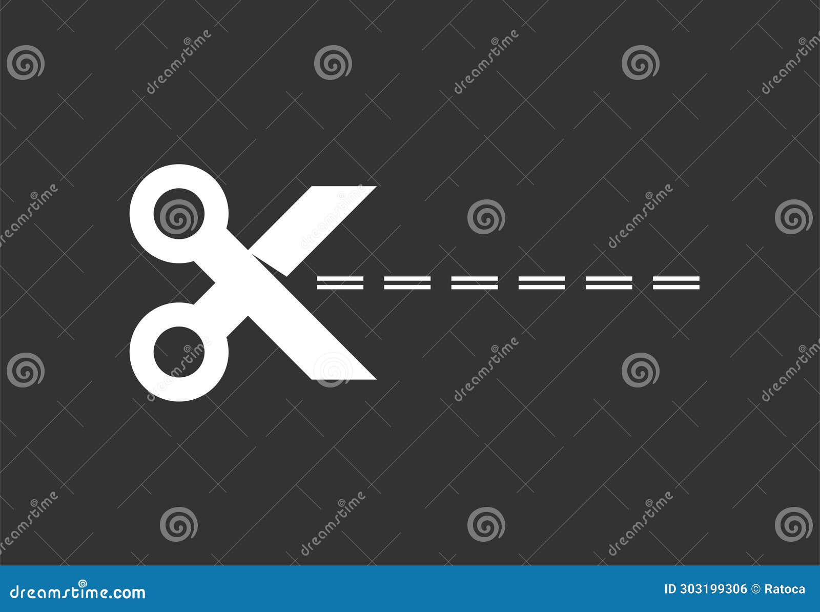 Scissors cutting symbol stock vector. Illustration of vector - 303199306